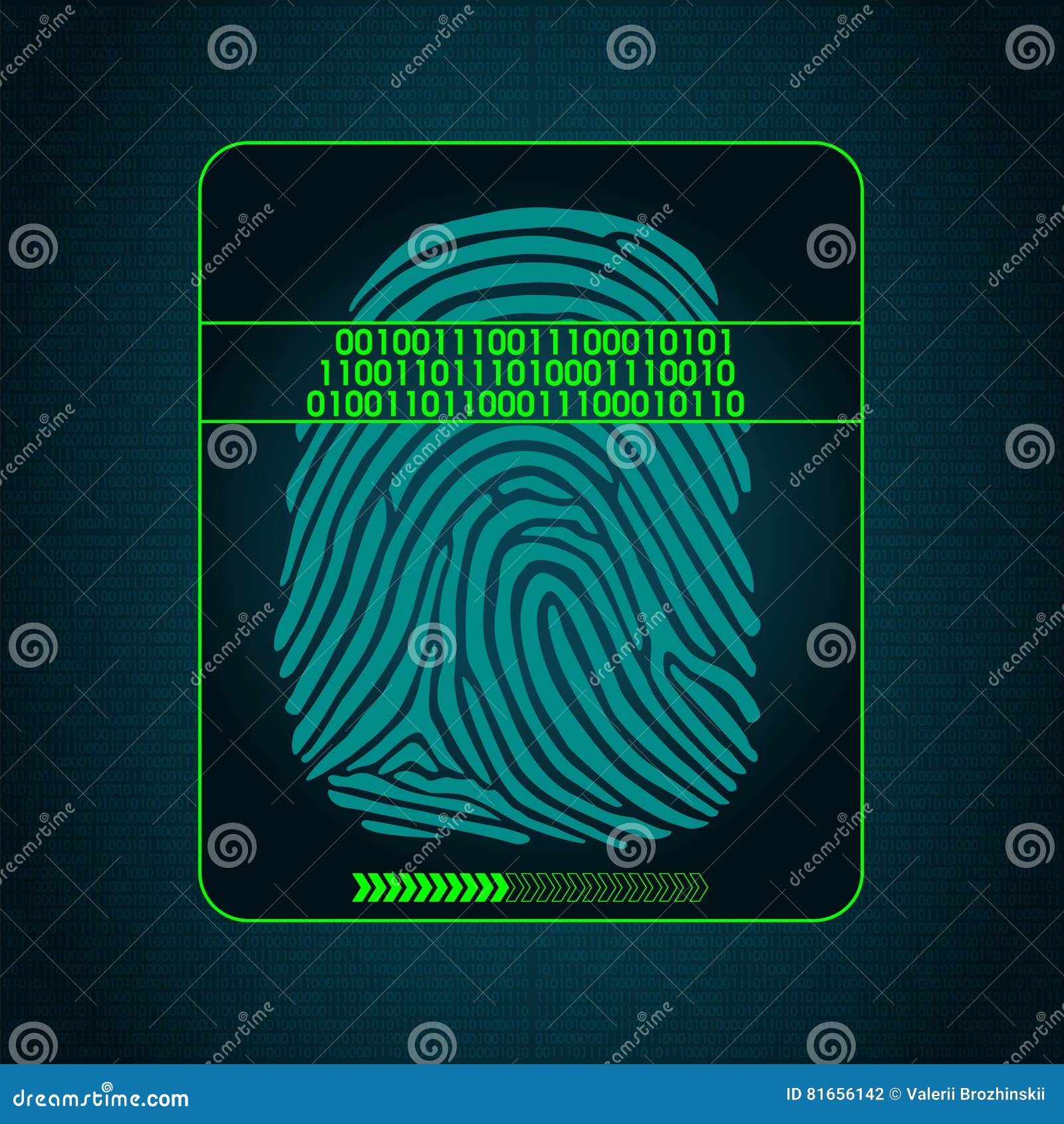 Fingerprint Scanning - Digital Security System, Biometric Stock Vector ...