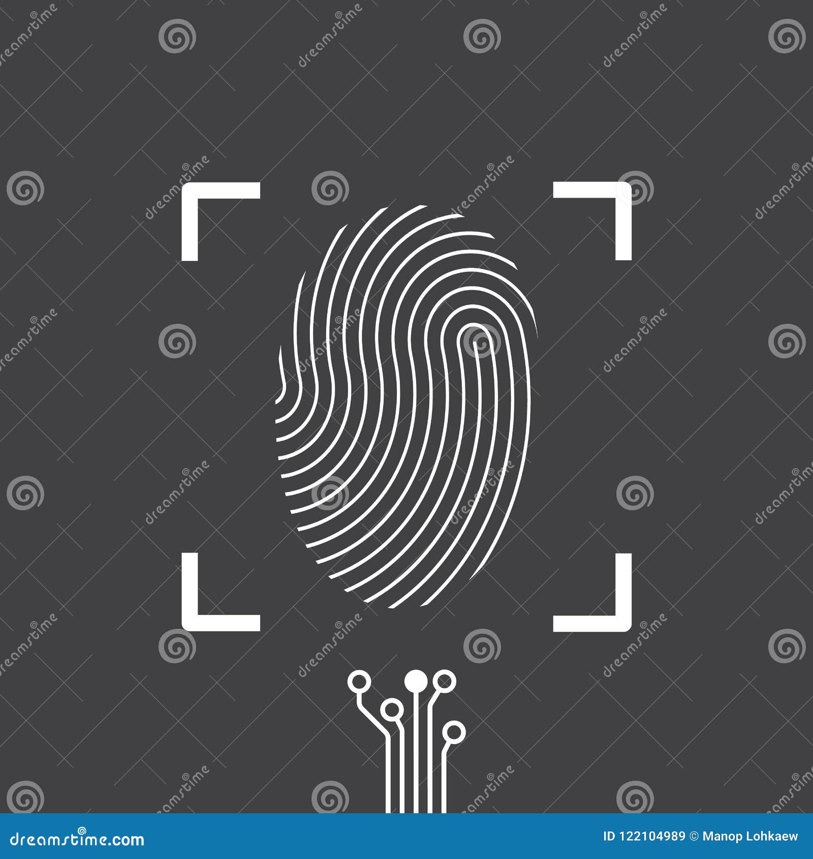 Fingerprint scanning icon stock vector. Illustration of password ...