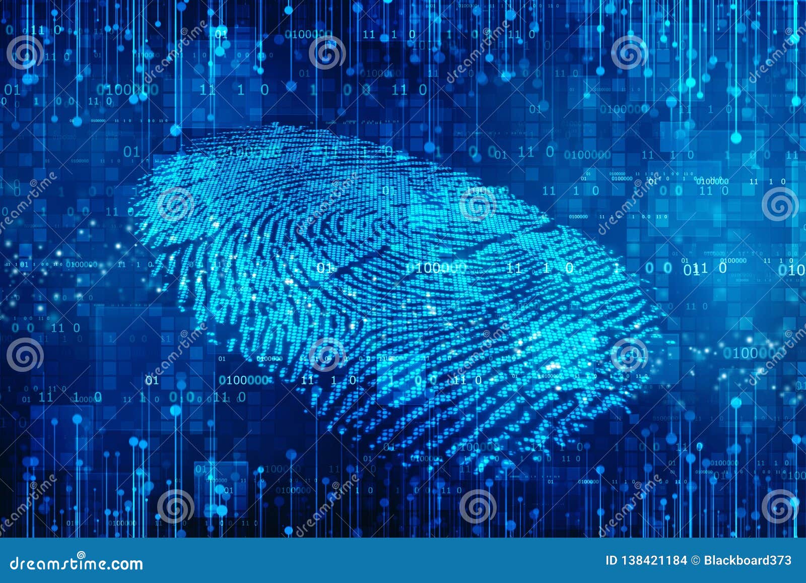 Security Concept: Fingerprint Scanning on Digital Screen. 2d ...