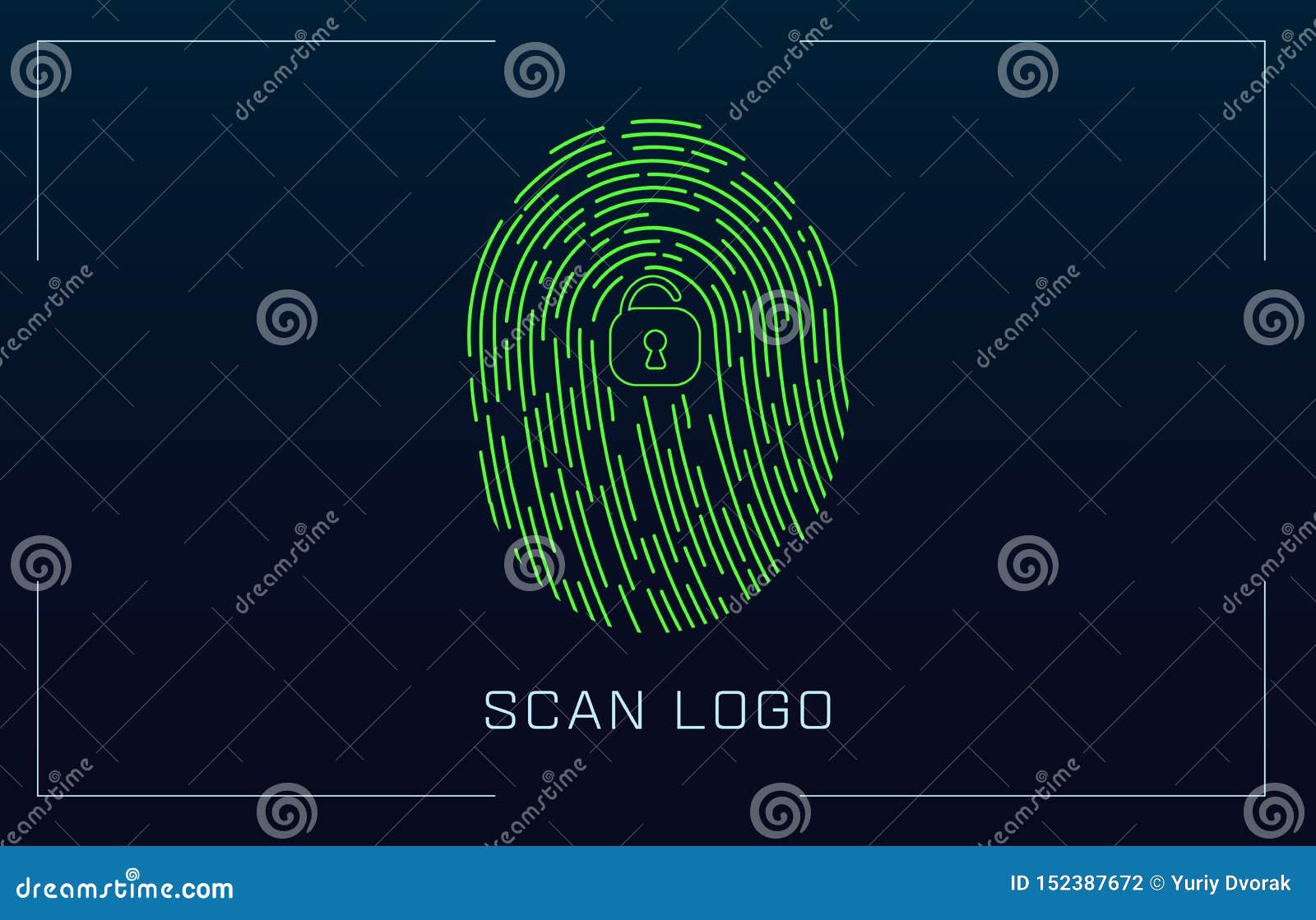 Fingerprint Scanning Identification System in Futuristic HUD Style ...