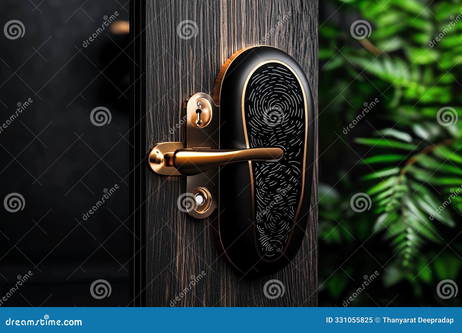 A Fingerprint-scanning Smart Lock Installed on a Front Door, Providing ...