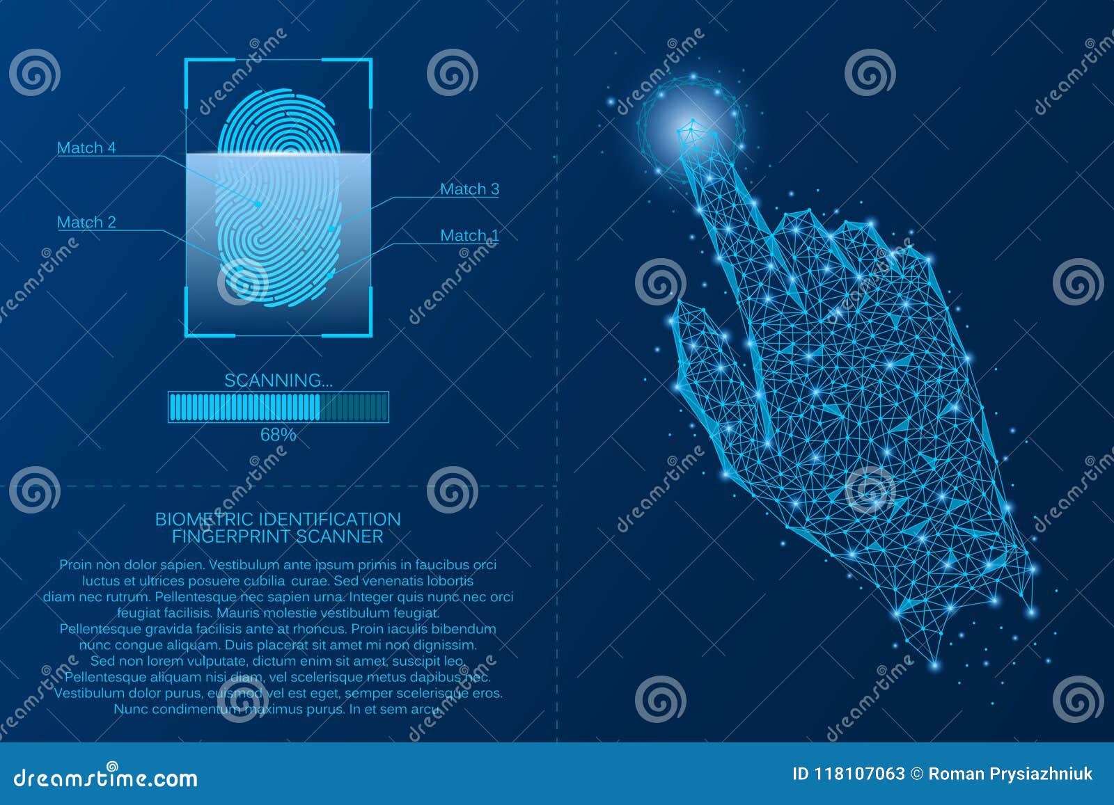 Fingerprint Scanning System. Biometric Identification Technology ...