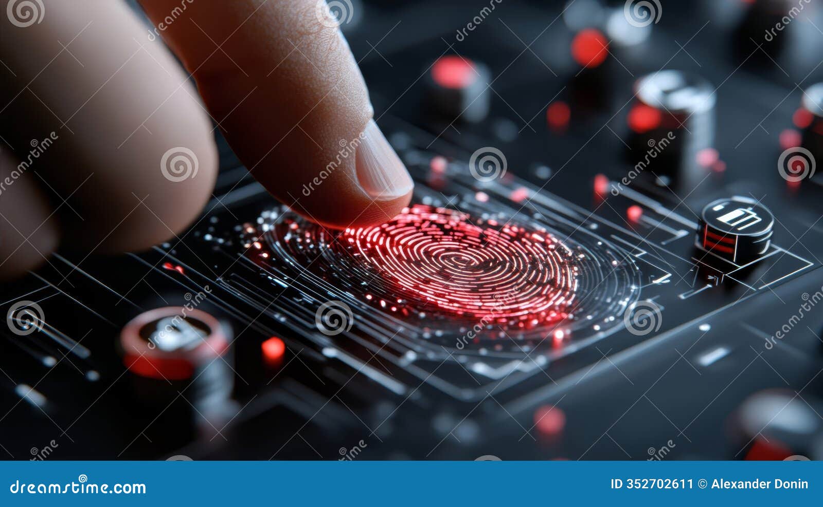 Fingerprint Scanning Technology Activation Stock Image - Image of ...