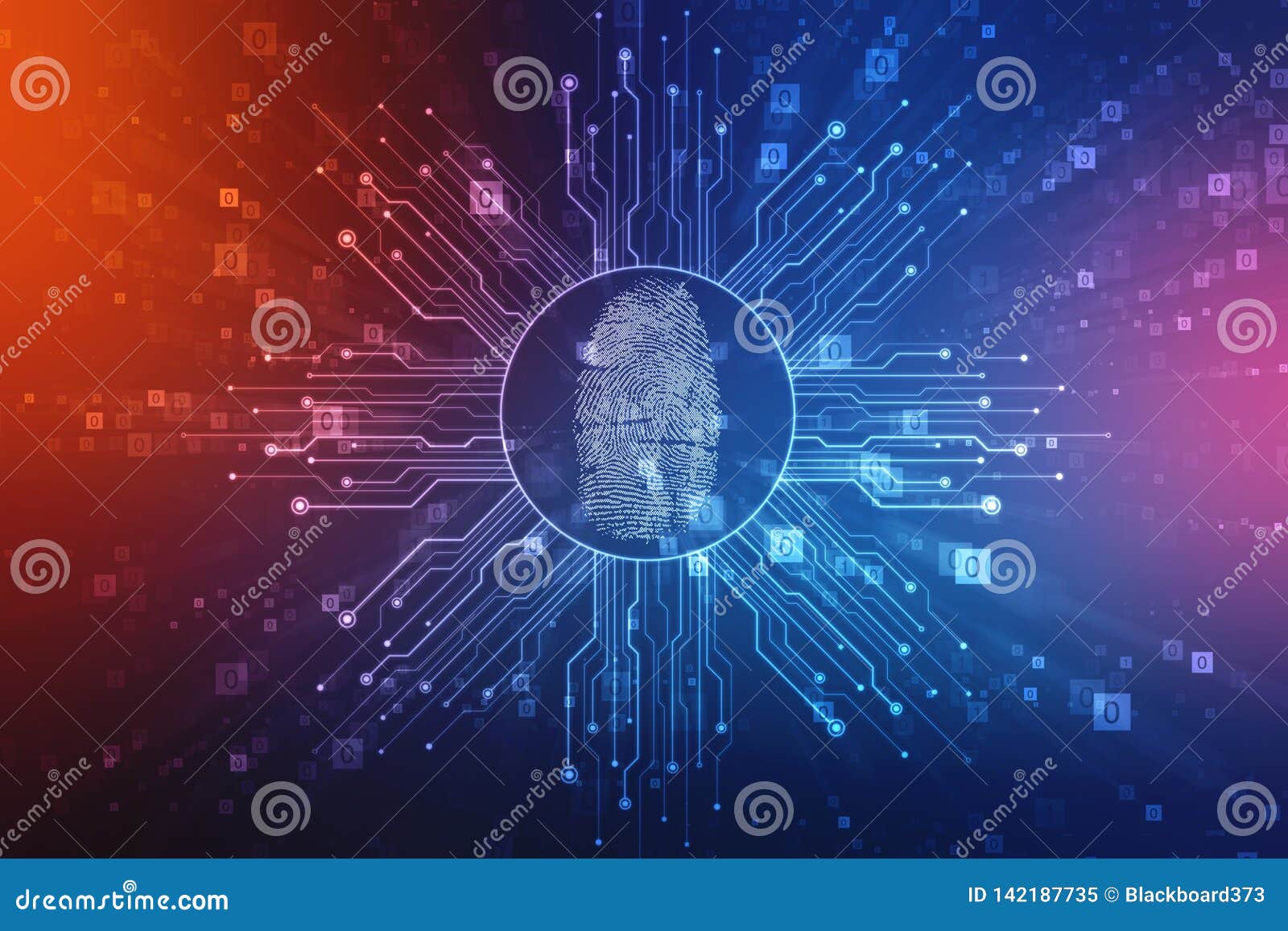 Fingerprint Scanning Technology Concept 2d Illustration Stock ...