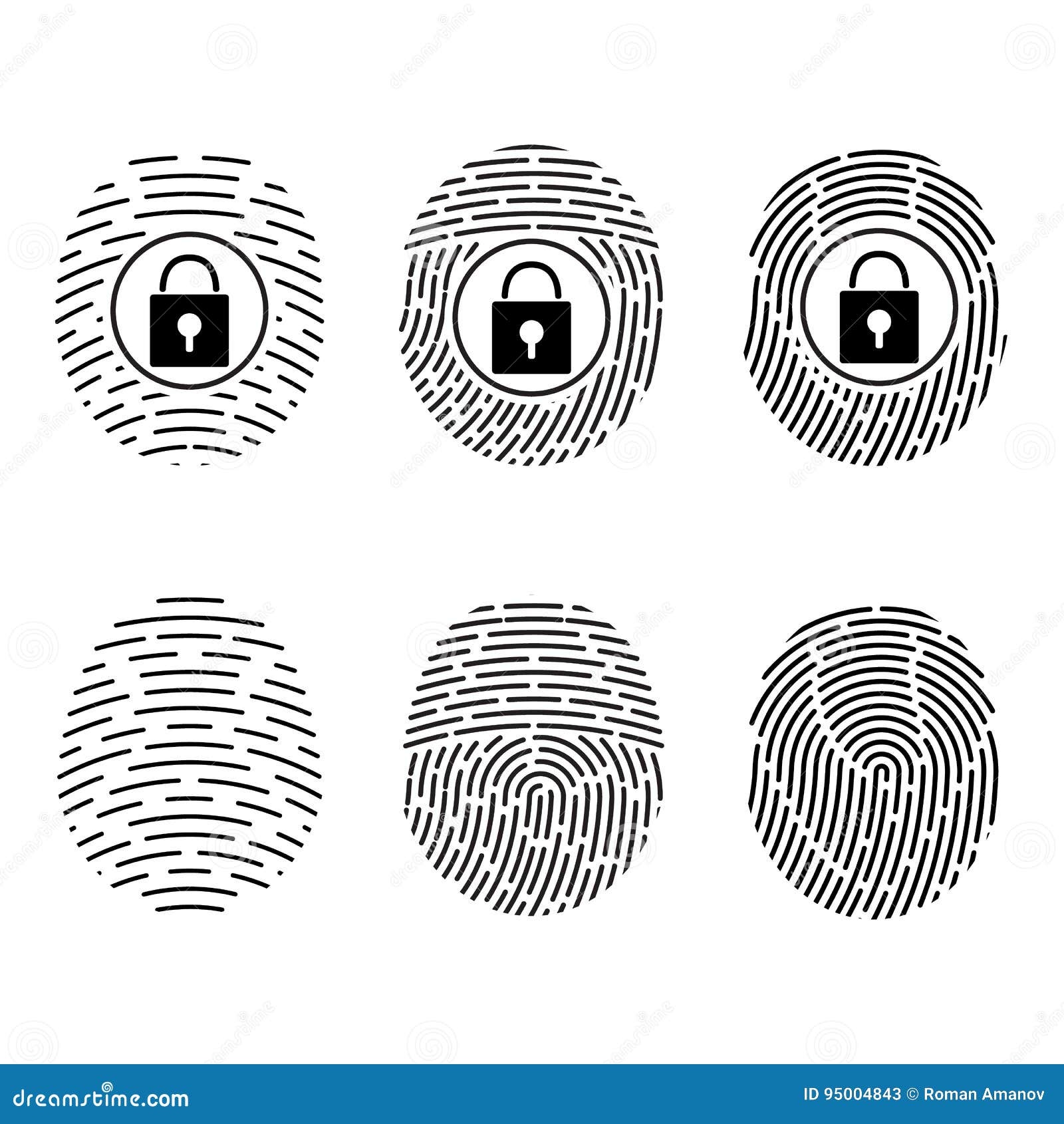 Fingerprint Scanning. Vector Security System. Digital Lock Stock Vector ...