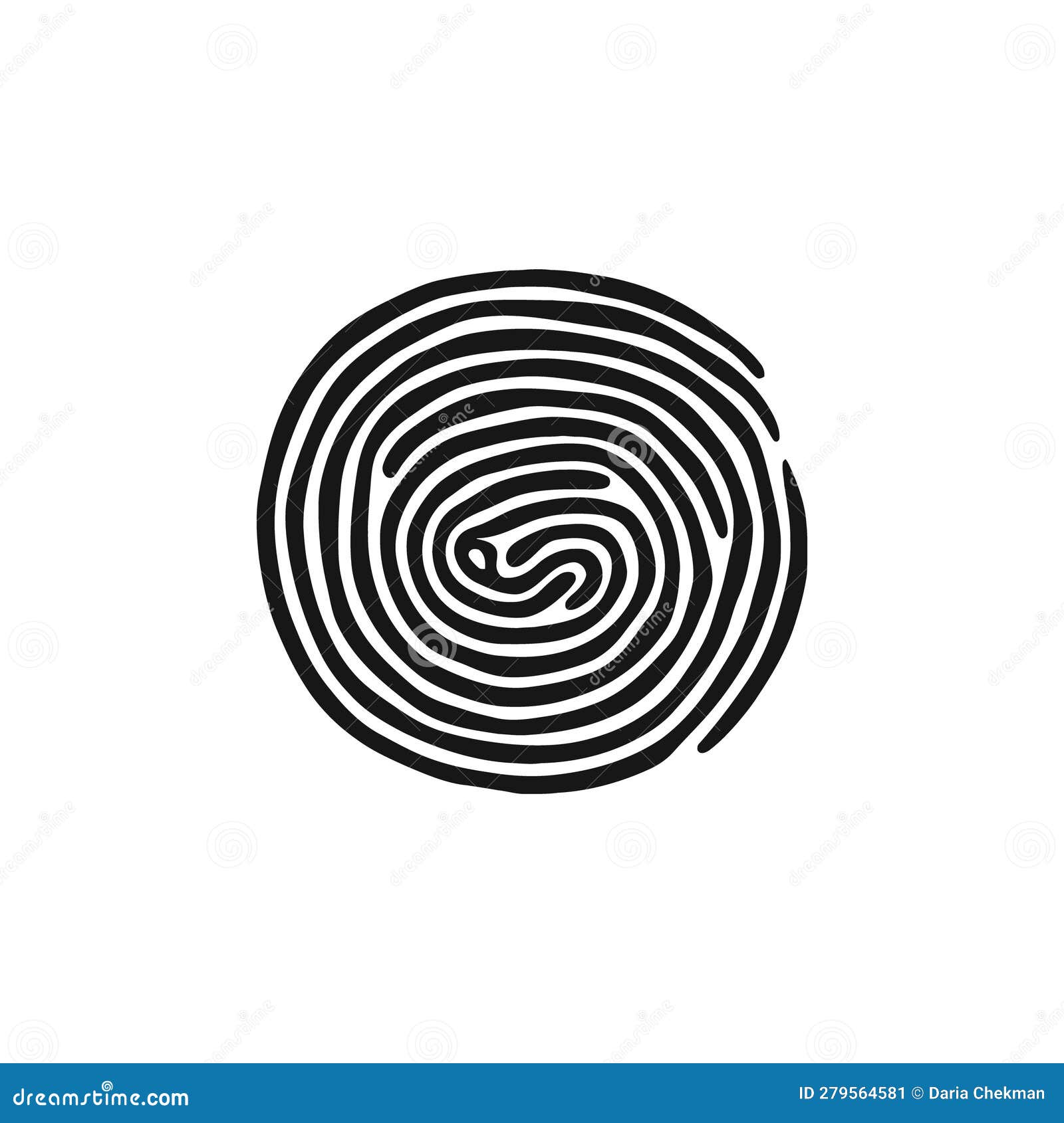 Fingerprint, Secure Security Logo. Icon on White Background Stock ...