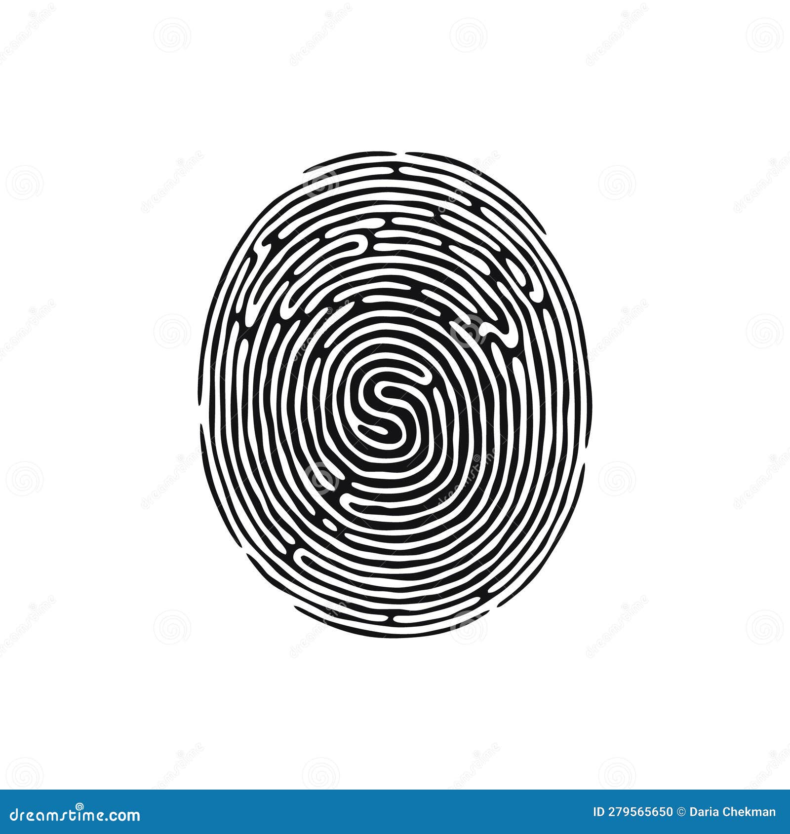Fingerprint, Secure Security Logo. Icon on White Background Stock ...