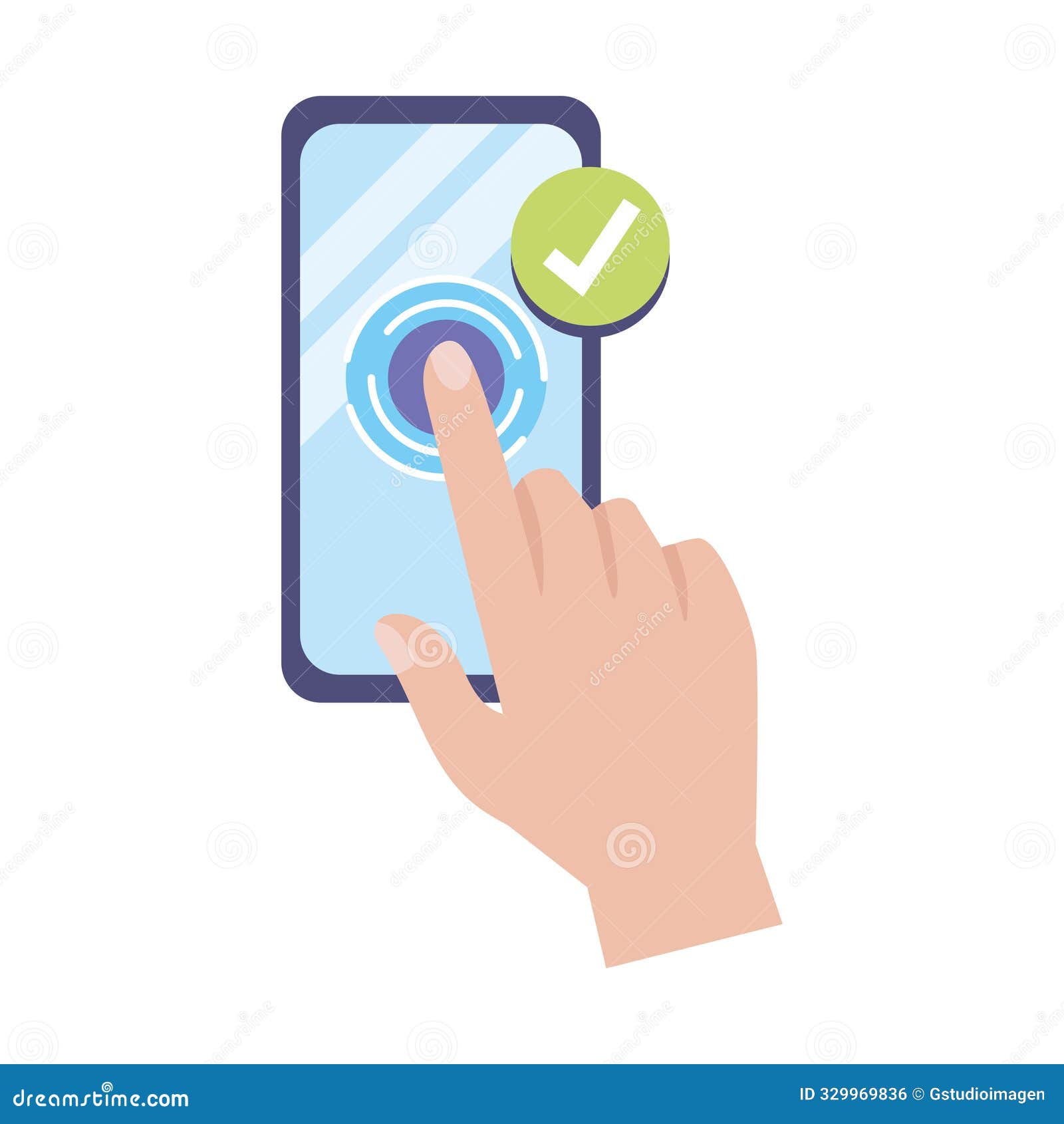 Fingerprint Security Digital Biometric Sensor Stock Illustration ...