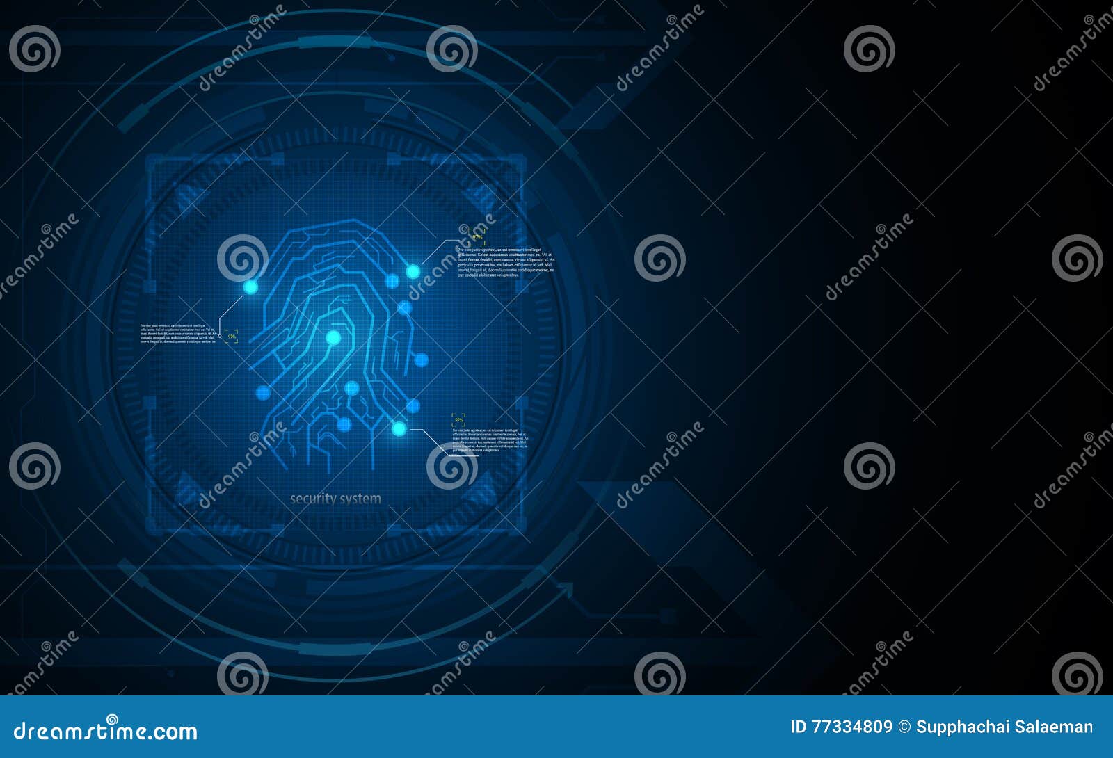 Fingerprint Security Pattern Hi Tech Design Concept Background Stock ...