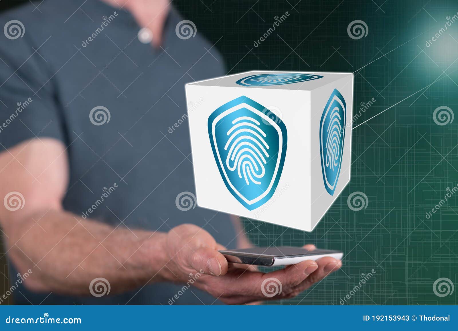 Concept of Fingerprint Security System Stock Image - Image of ...