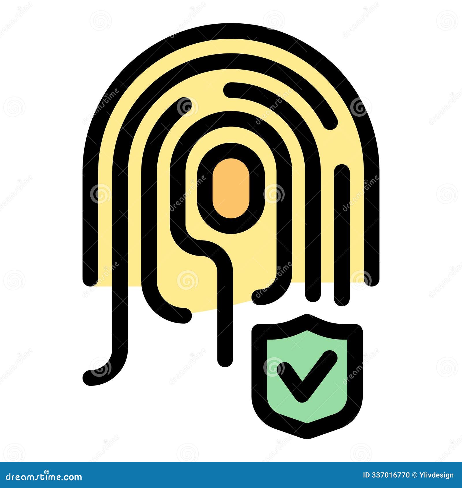 Fingerprint Showing Secure Access with Checkmark Icon Stock Vector ...