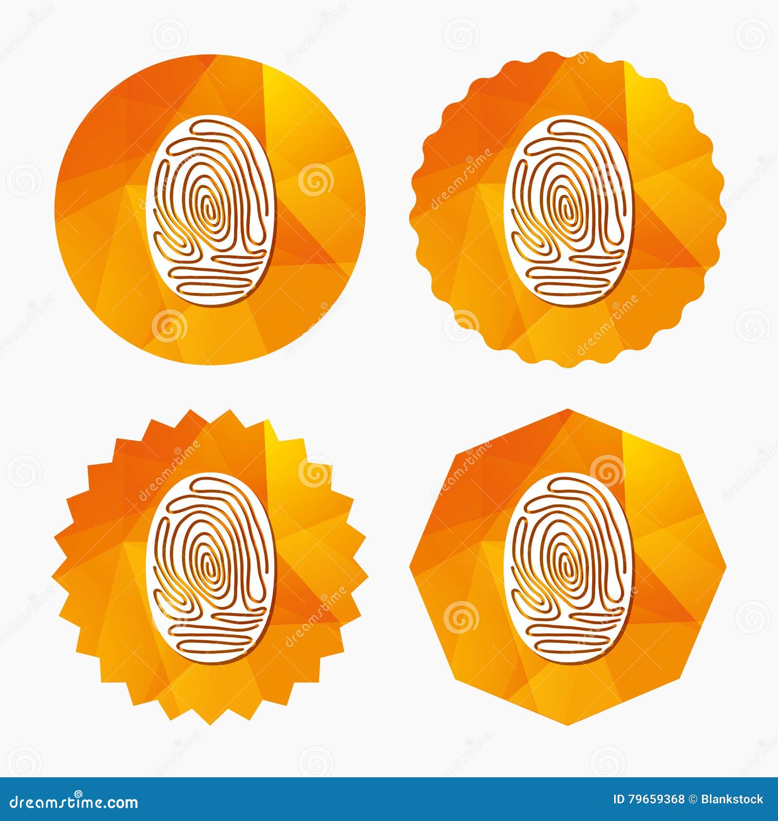 Fingerprint Sign Icon. Identification Symbol. Stock Vector ...