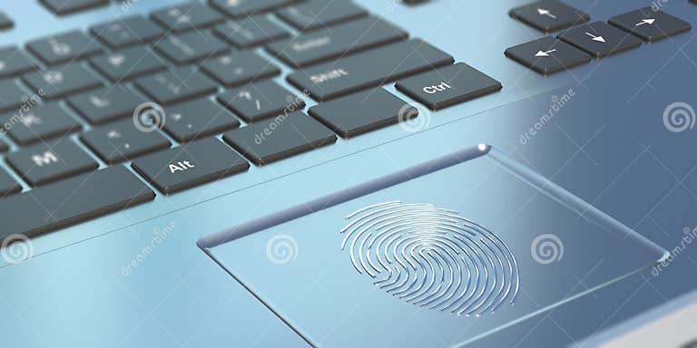 Fingerprint Sign on a Laptop. Access Control, Biometric ...