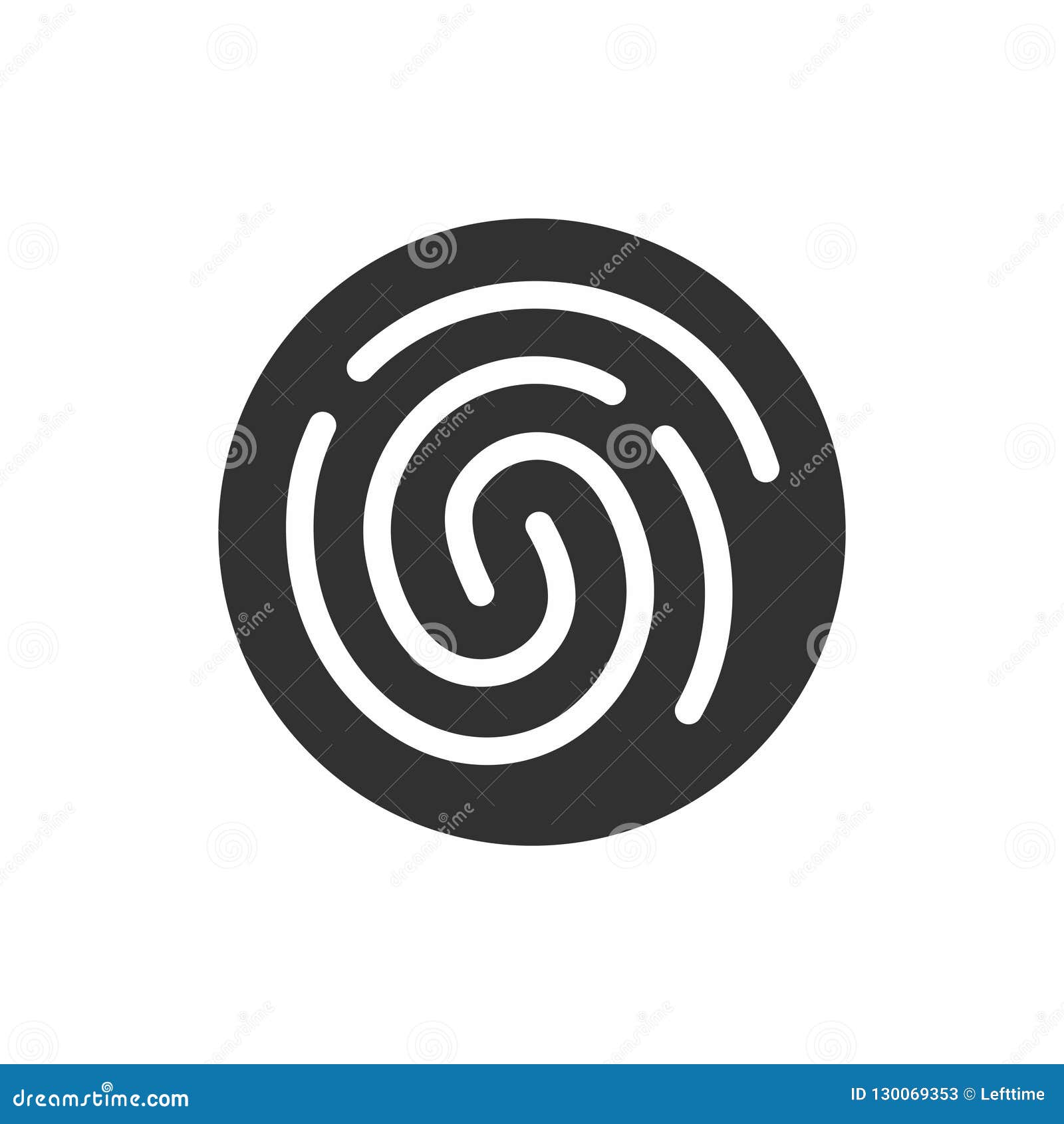 Fingerprint Simple Round Black Icon, Line Style Authentication Symbol ... Fingerprint Simple Round Black Icon, Line Style Authentication Symbol ...
