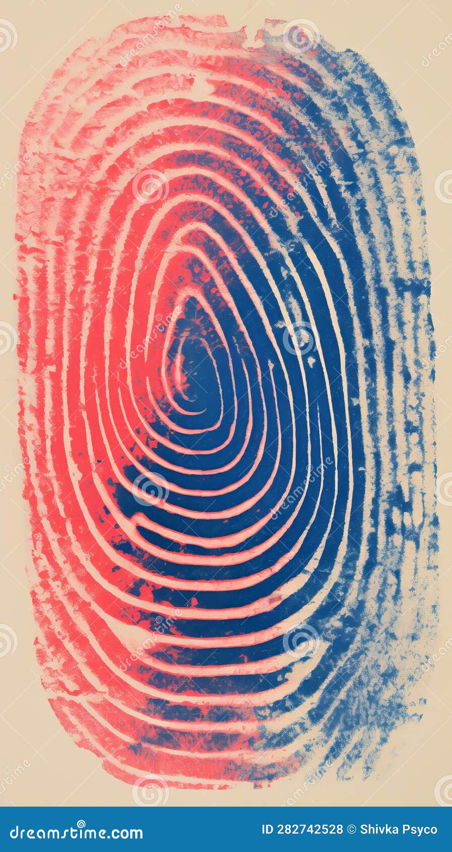 Fingerprint Stamp on the Paper Board Stock Illustration - Illustration ...