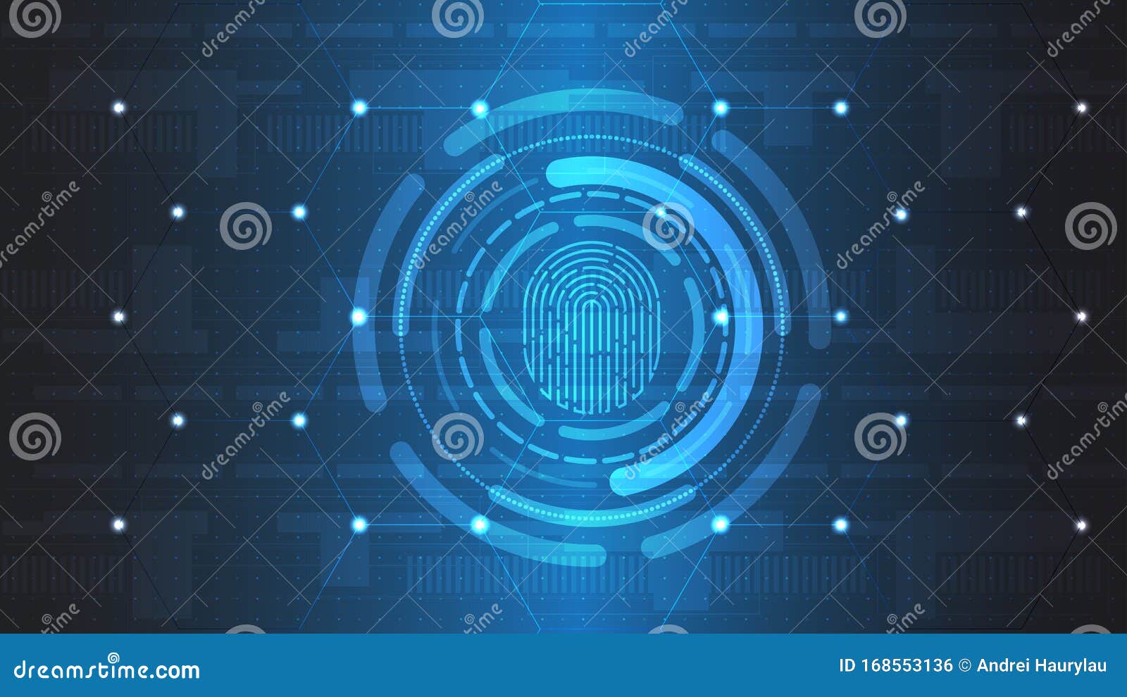 Fingerprint Technology Background. Stock Illustration - Illustration of ...