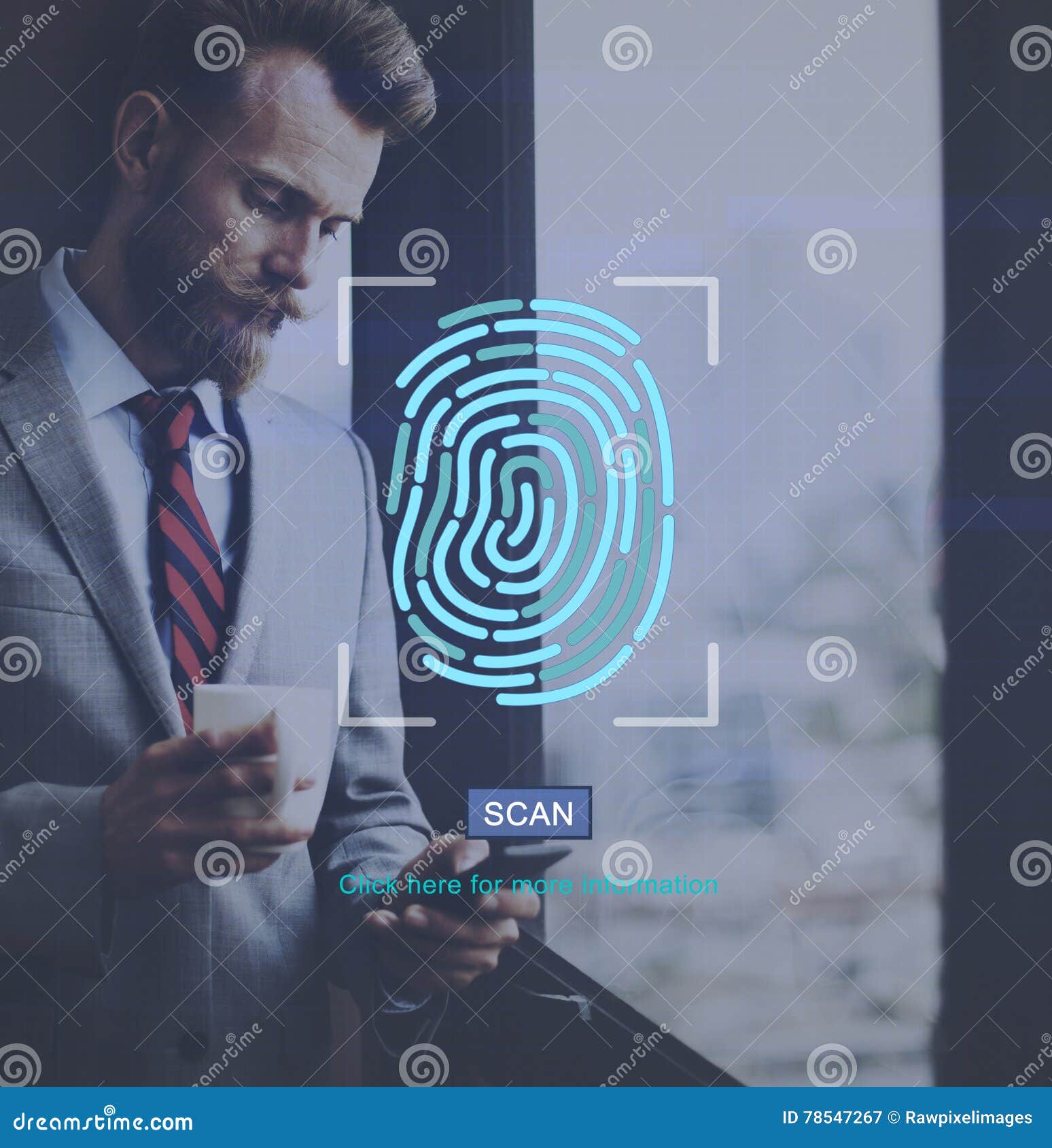 Fingerprint Technology Data Protection Concept Stock Image - Image of ...