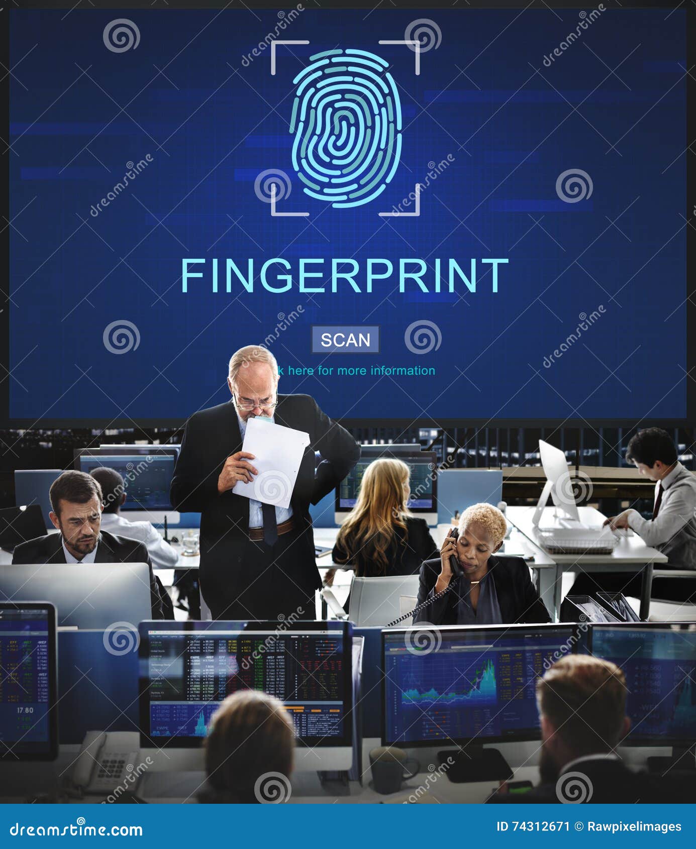 Fingerprint Technology Futuristic Coding Digital Concept Stock Image ...