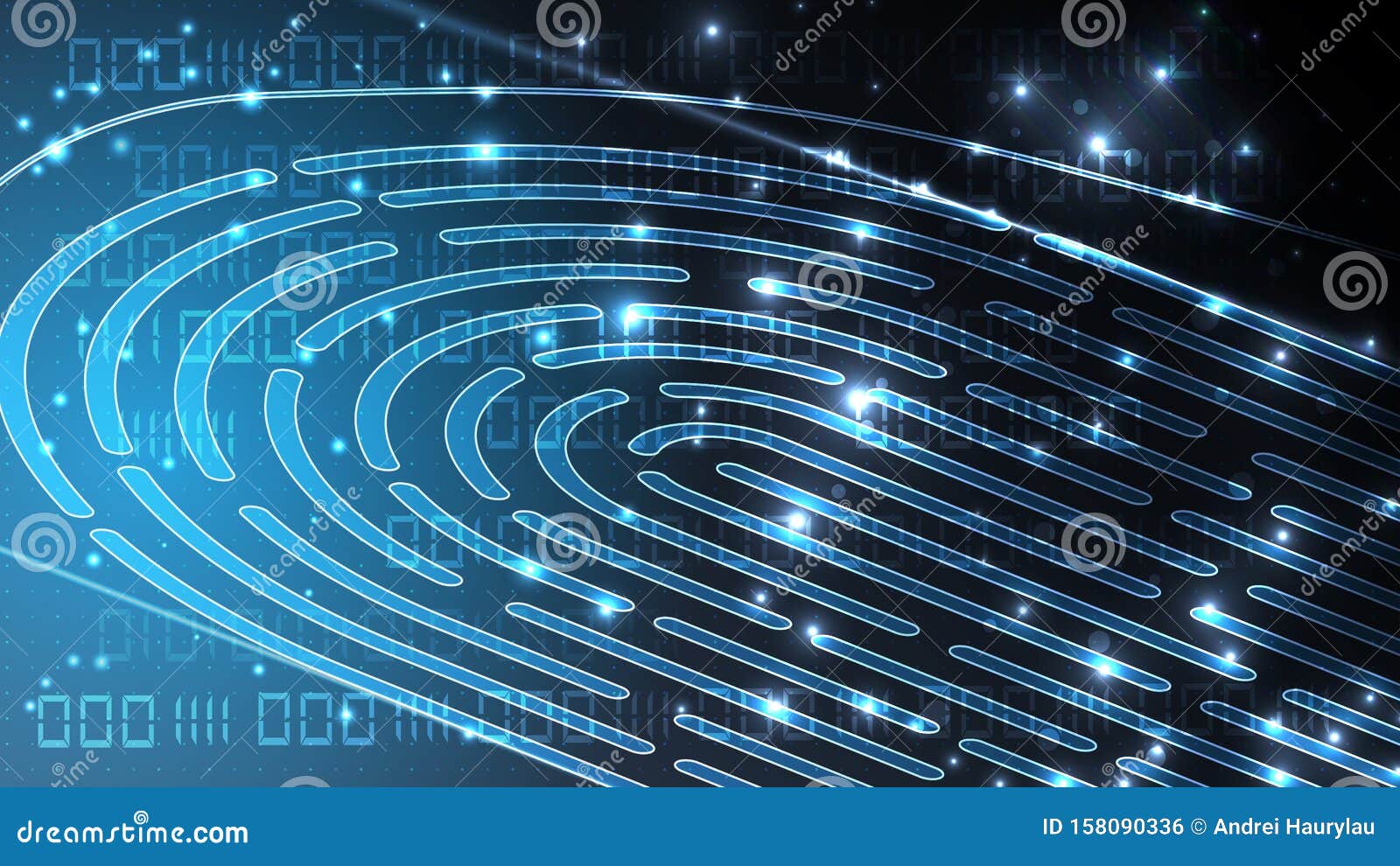 Fingerprint Technology Vector Background. Digital Identification. EPS ...