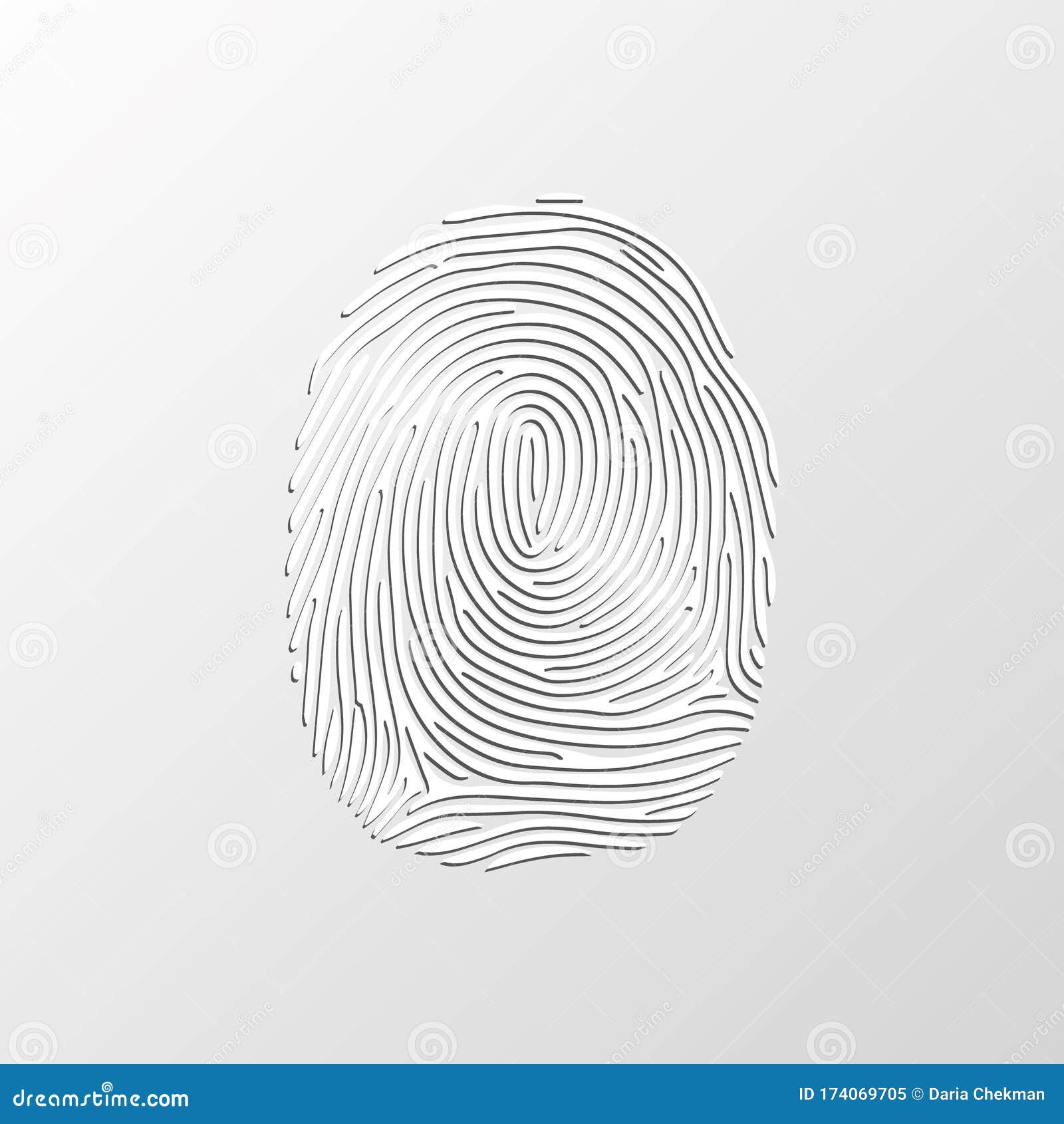 Fingerprint or Thumbprint Circle Icon. Security Identification. Vector ...