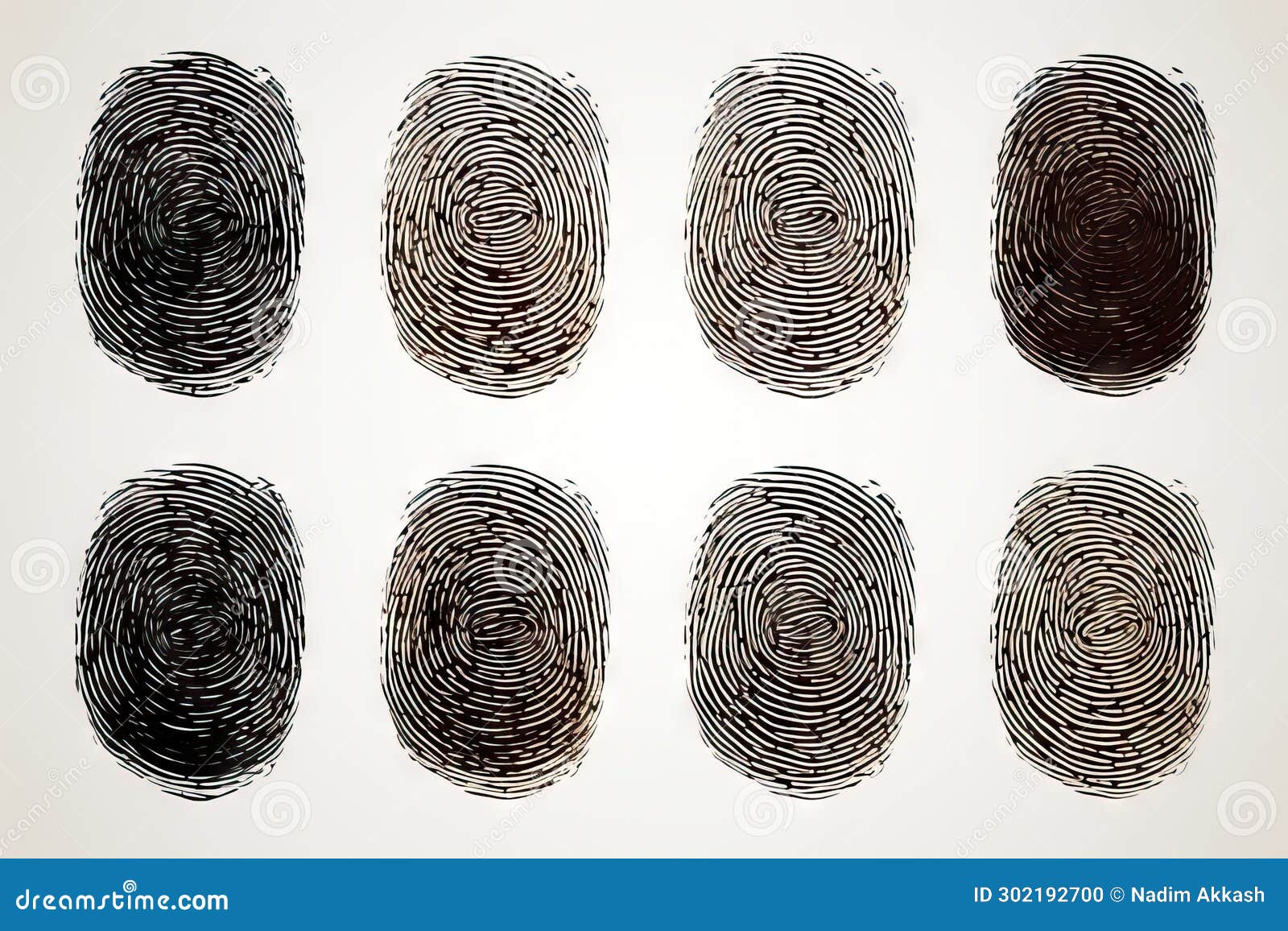 Fingerprint or Thumbprint Set Isolated Stock Illustration ...