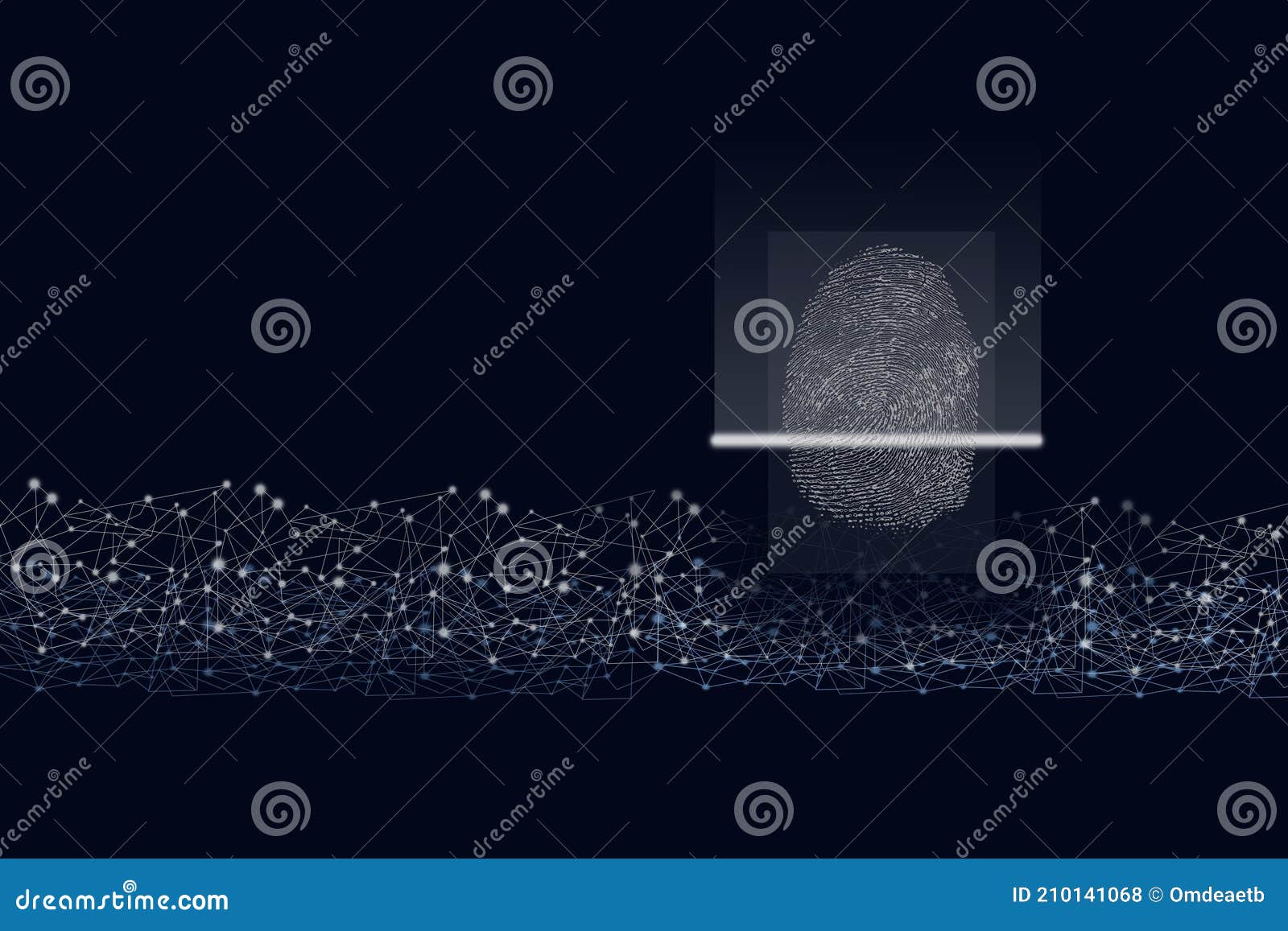Fingerprint To Identify Personalon Dark Blue Background, Security ...