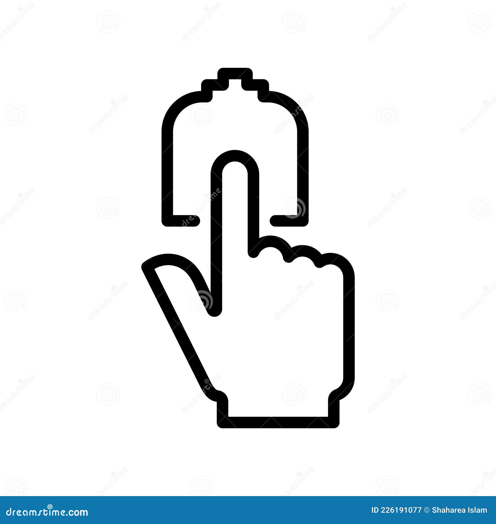 Fingerprint, Touch Icon stock vector. Illustration of pointer - 226191077