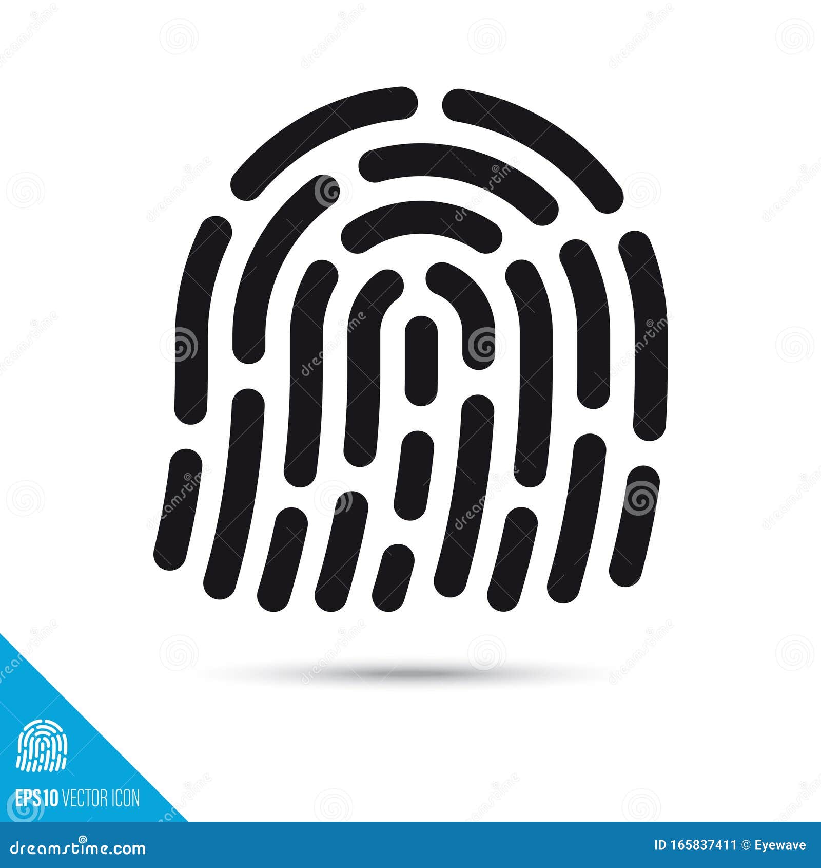 Fingerprint UI Symbol Vector Line Icon Stock Vector - Illustration of ...