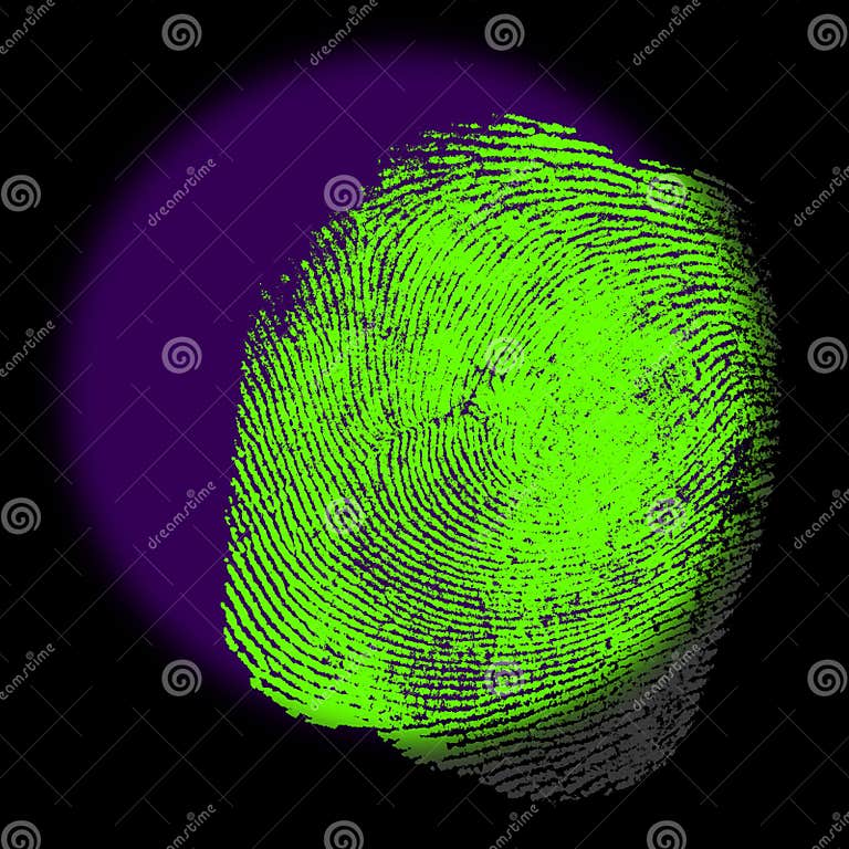 Fingerprint Under UV Light stock illustration. Illustration of ...