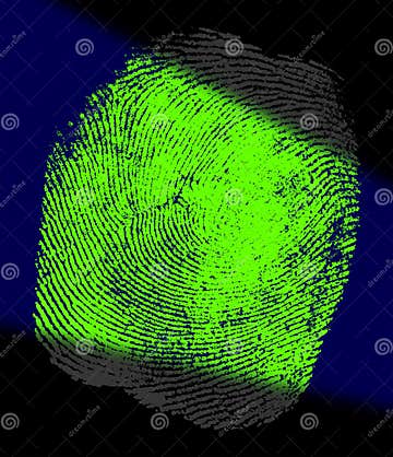 Fingerprint Under UV Light Beam Stock Illustration - Illustration of ...