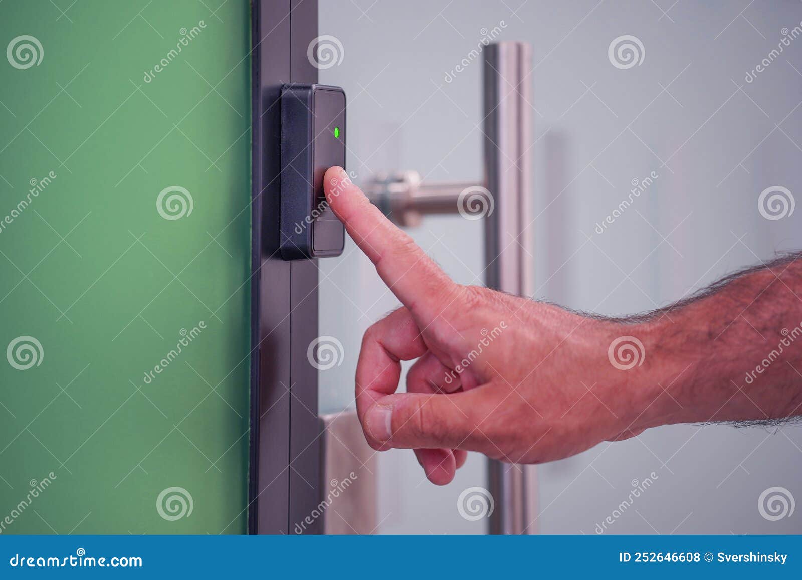 Fingerprint Used As an Identification Method on a Door Lock Stock Photo ...