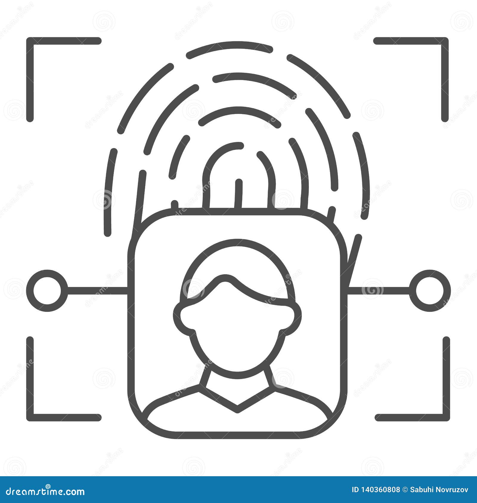 Fingerprint Focus, Icon In Line Design. Fingerprint, Focus, Recognition ...