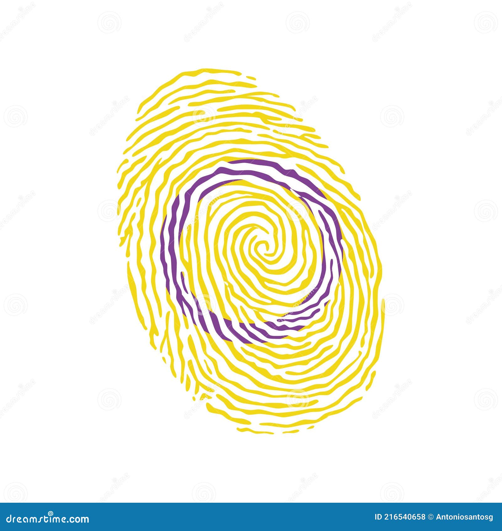 Fingerprint Vector Colored With The Intersex Pride Flag Isolated On