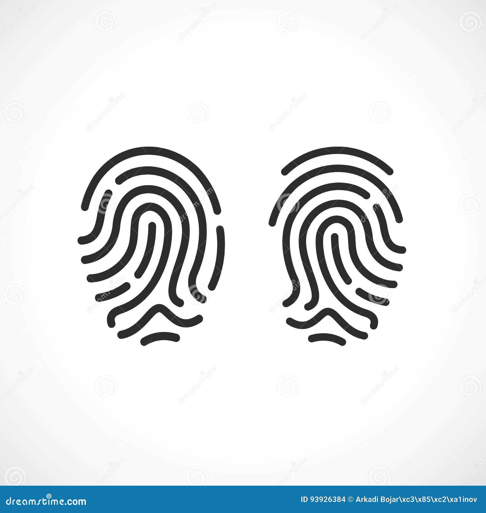 Fingerprint vector icon stock vector. Illustration of hand - 93926384