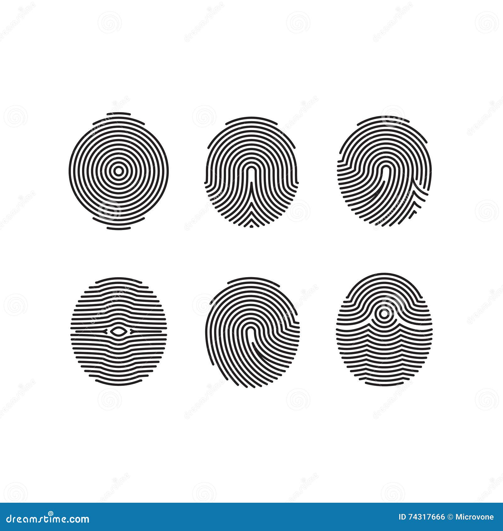 Fingerprint Vector Icons Set Stock Vector Illustration Of Background Human 74317666