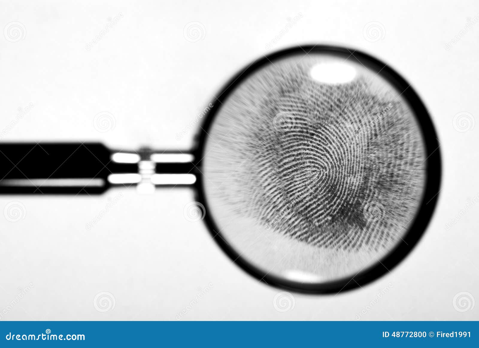 Fingerprint. stock photo. Image of single, finger, magnifying - 48772800