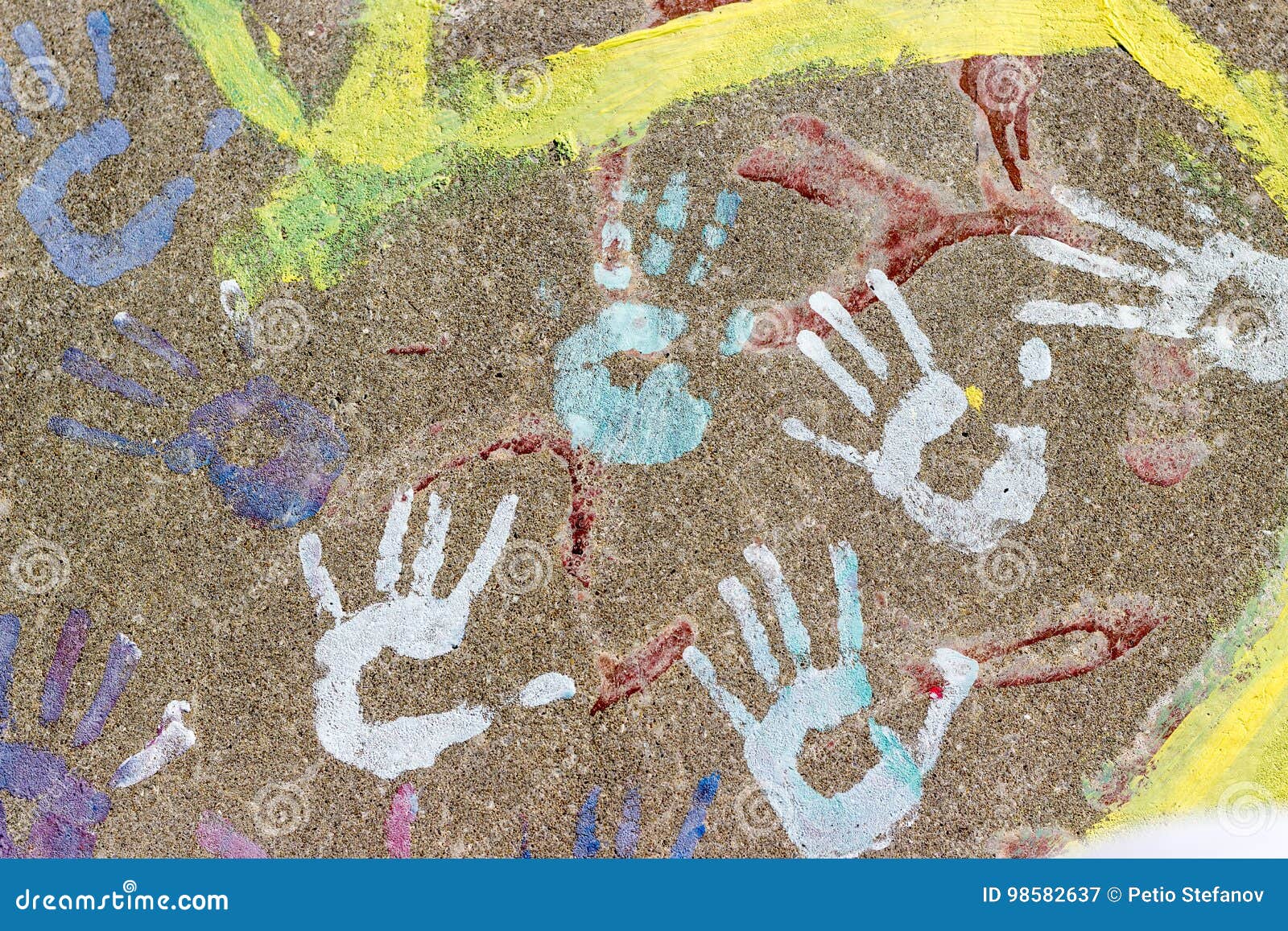 Fingerprints of Children`s Hands Stock Illustration - Illustration of ...
