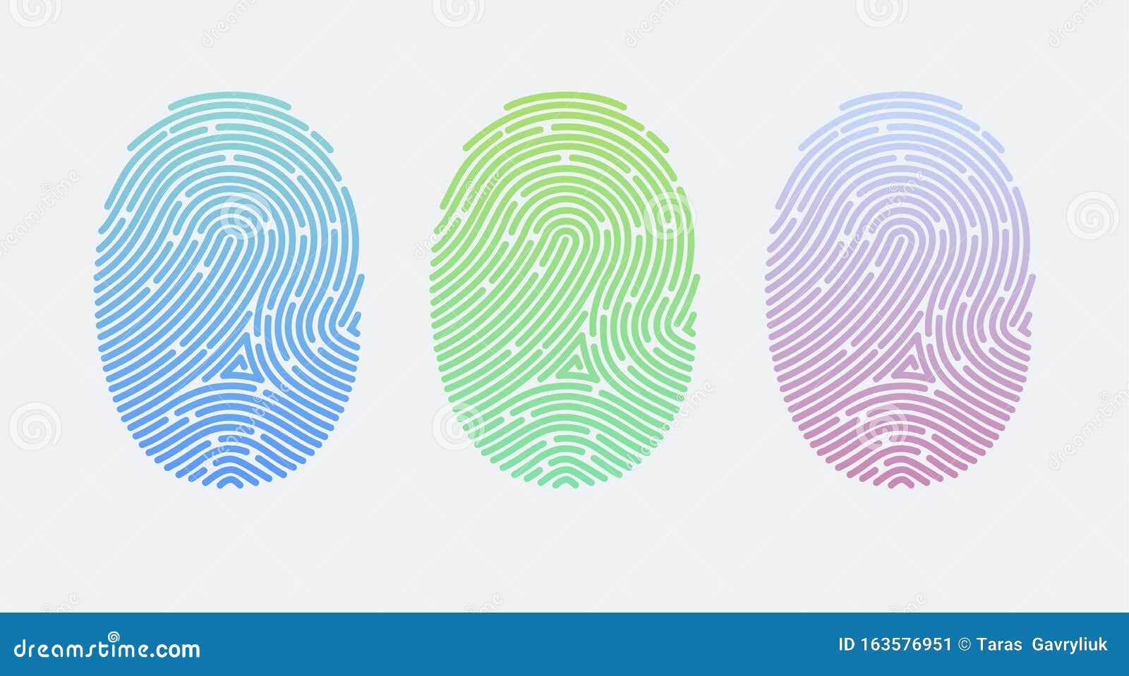 Fingerprints of Different Colors Stock Vector - Illustration of detail ...