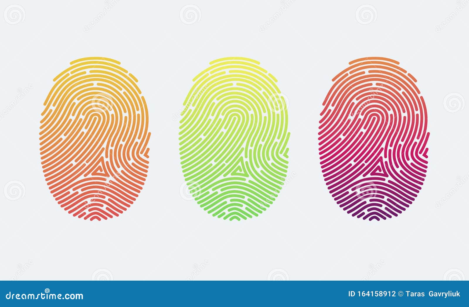 Fingerprints of Different Colors Stock Vector - Illustration of ...