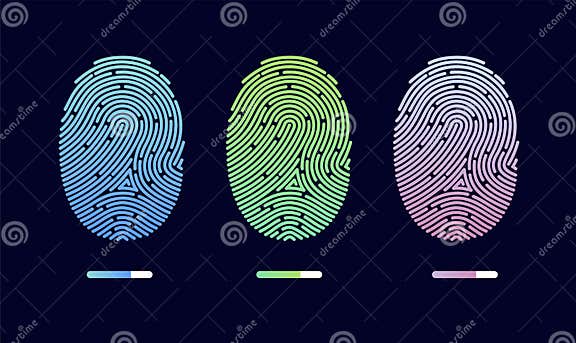 Fingerprints of Different Colors Stock Vector - Illustration of ...