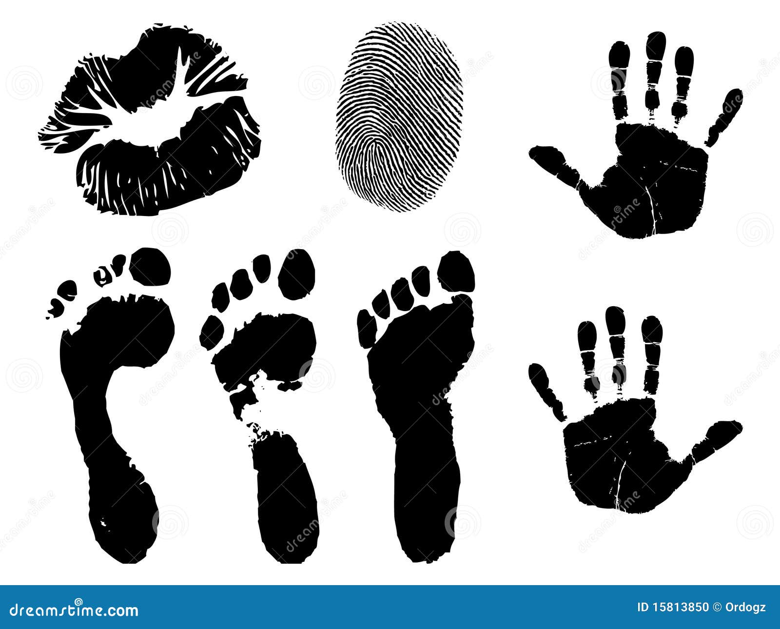 Fingerprints Footprints And Lips 2 Vector Illustration | CartoonDealer ...