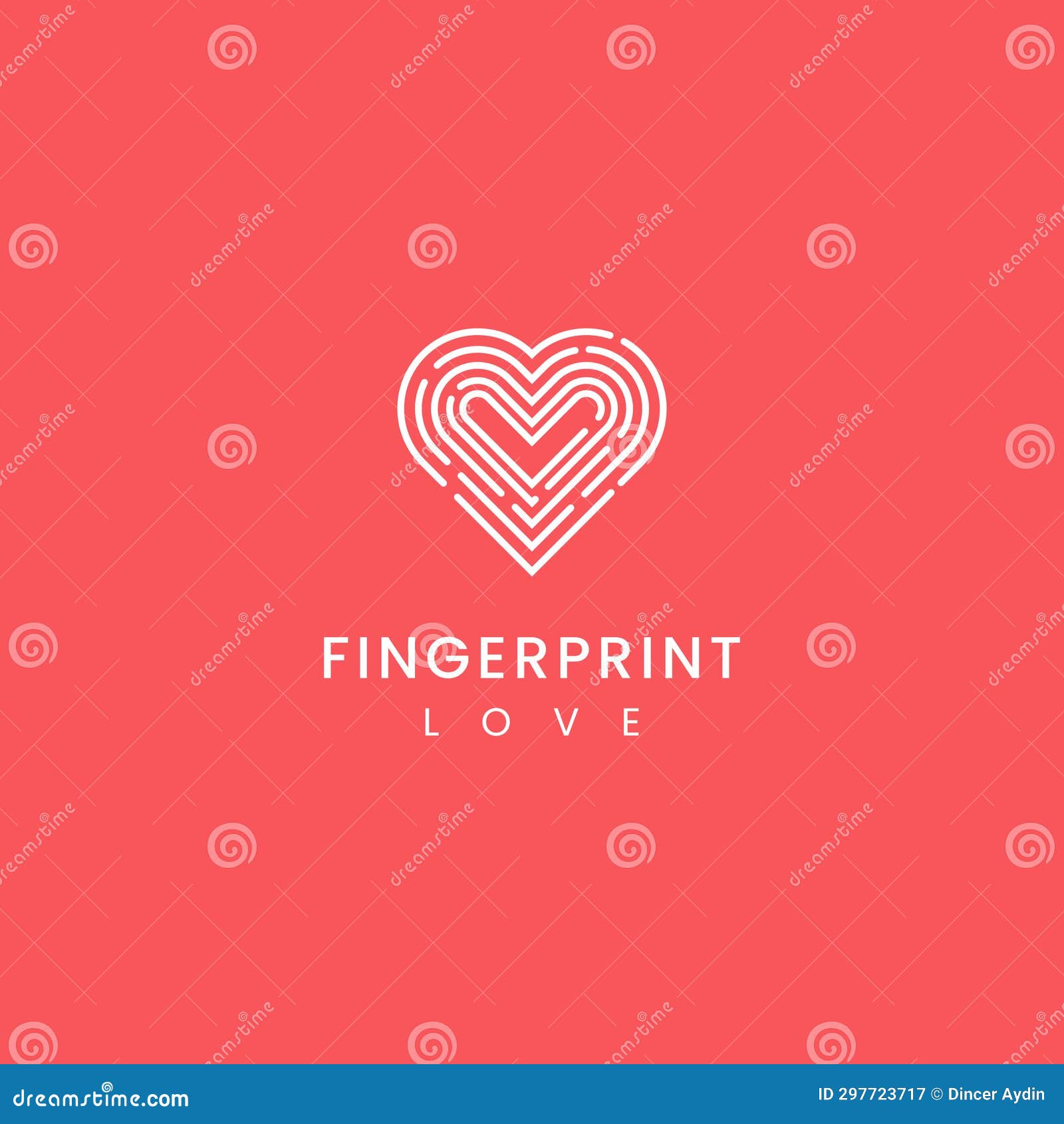 Fingerprints Form a Heart Line, Minimalist Logo Design Stock Vector ...