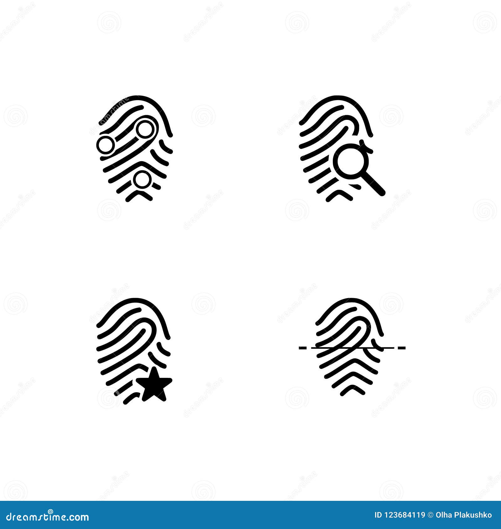 Fingerprints Scaning and Security Theme EPS 10 Vector Format Stock ...