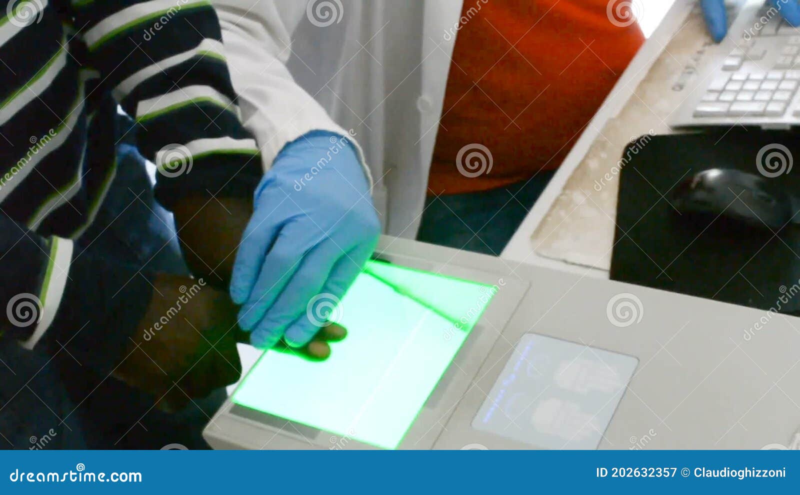 Fingerprints, Taking Fingerprints on Scanner for Identification Stock ...