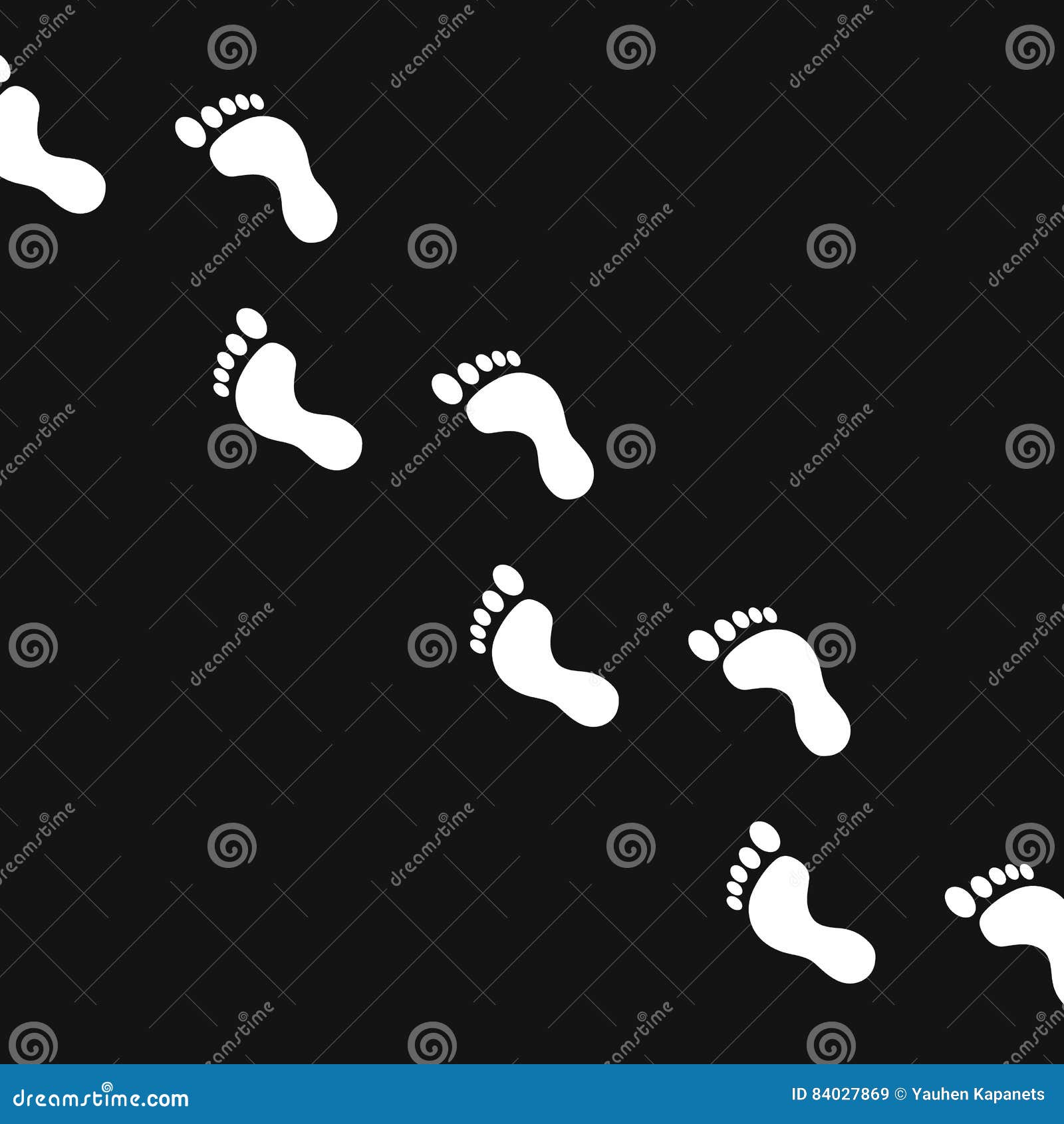 Fingerprints, Traces of Feet on a Black Background Stock Vector ...