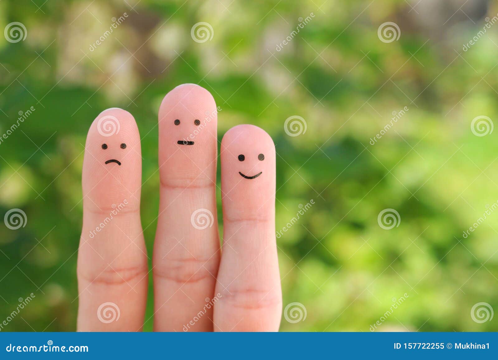 Fingers Art Of People. Concept Of Positive And Negative Emotions ...