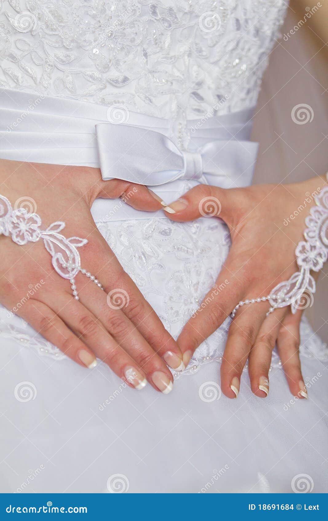 Fingers of the Bride in the Form of Heart Stock Photo - Image of finger ...