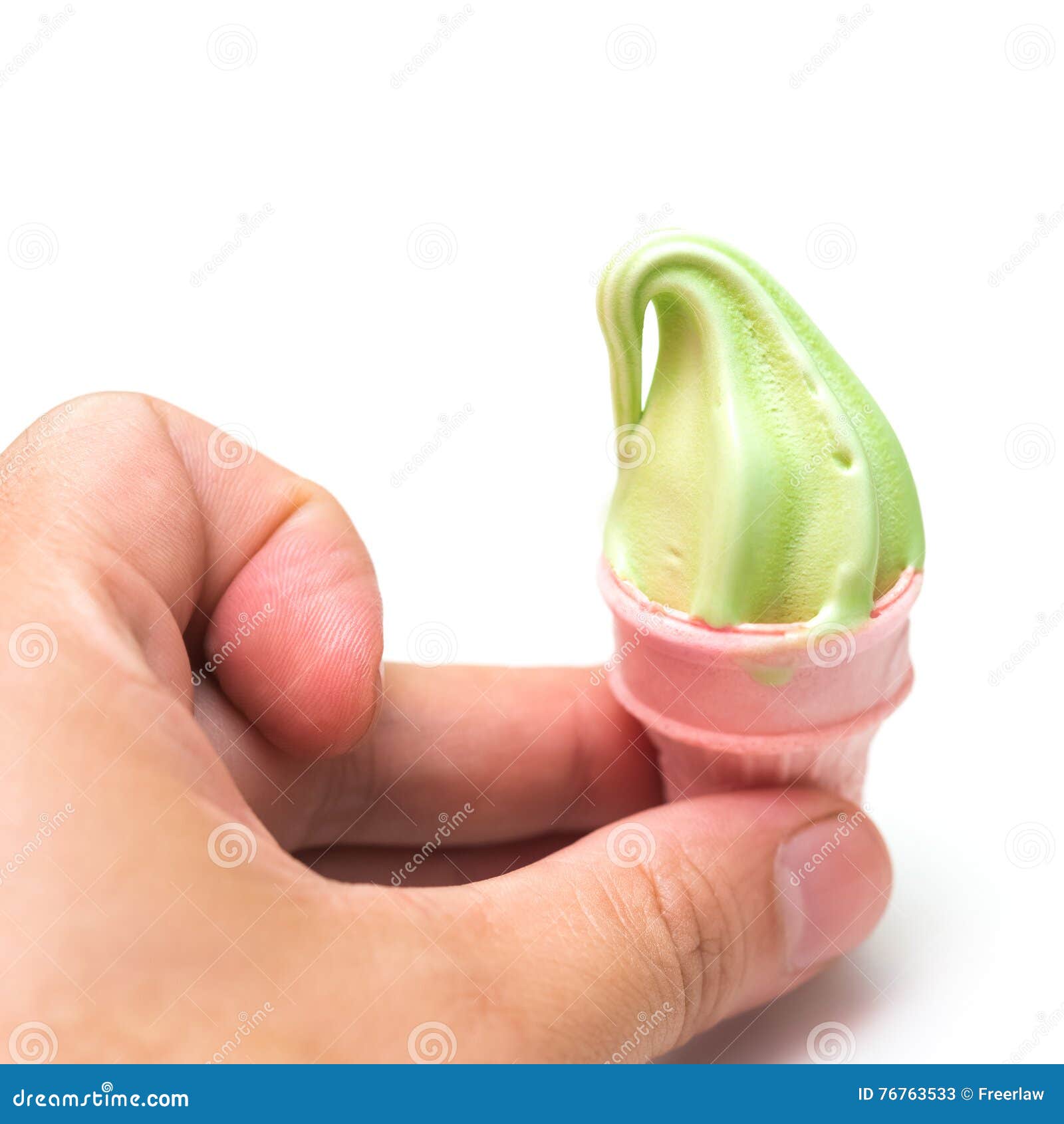 Fingers Catching a Mini Ice Cream Stock Image - Image of creme, fingers ...