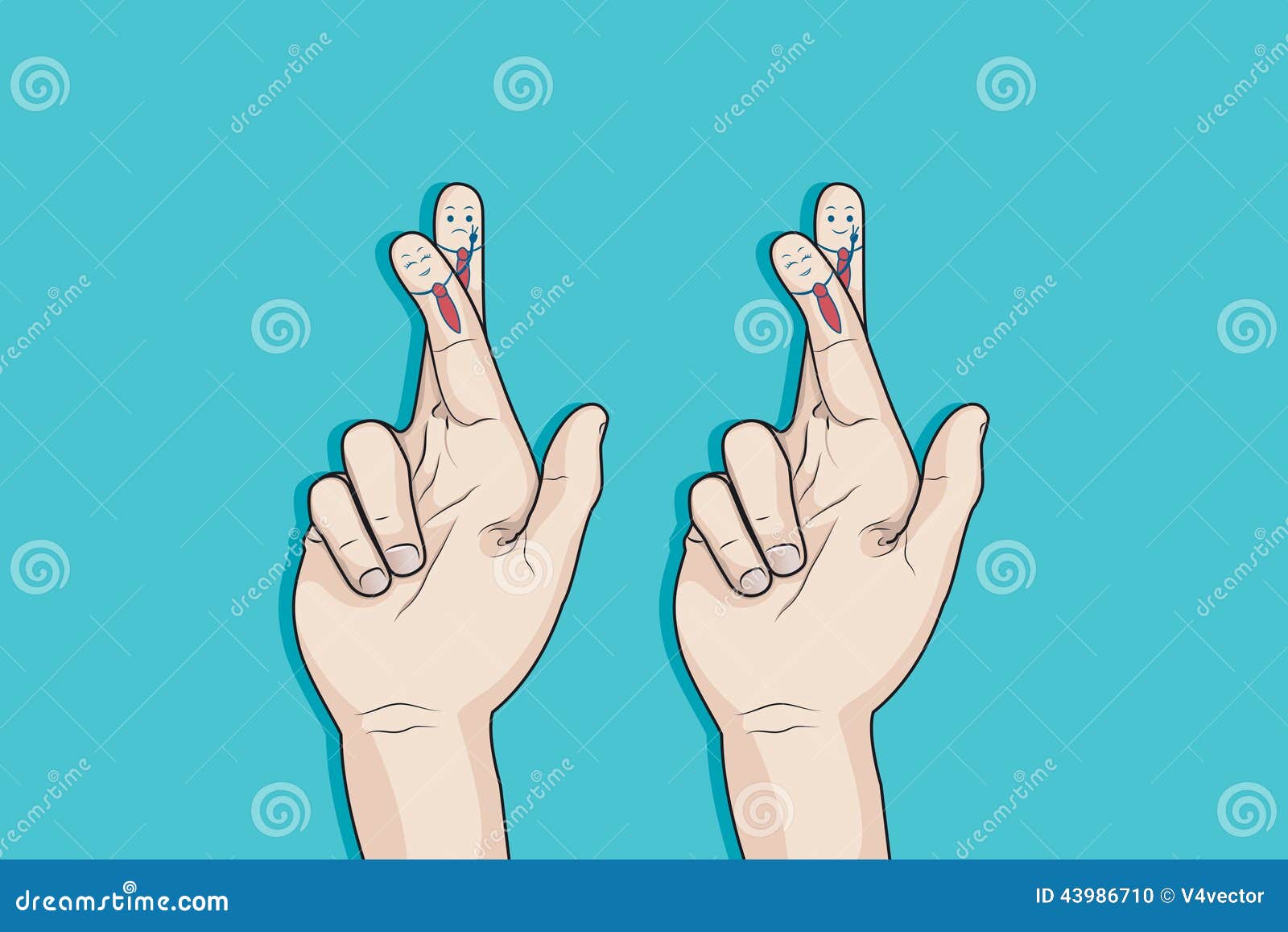 Fingers Characters Team Representation Stock Vector - Illustration of ...
