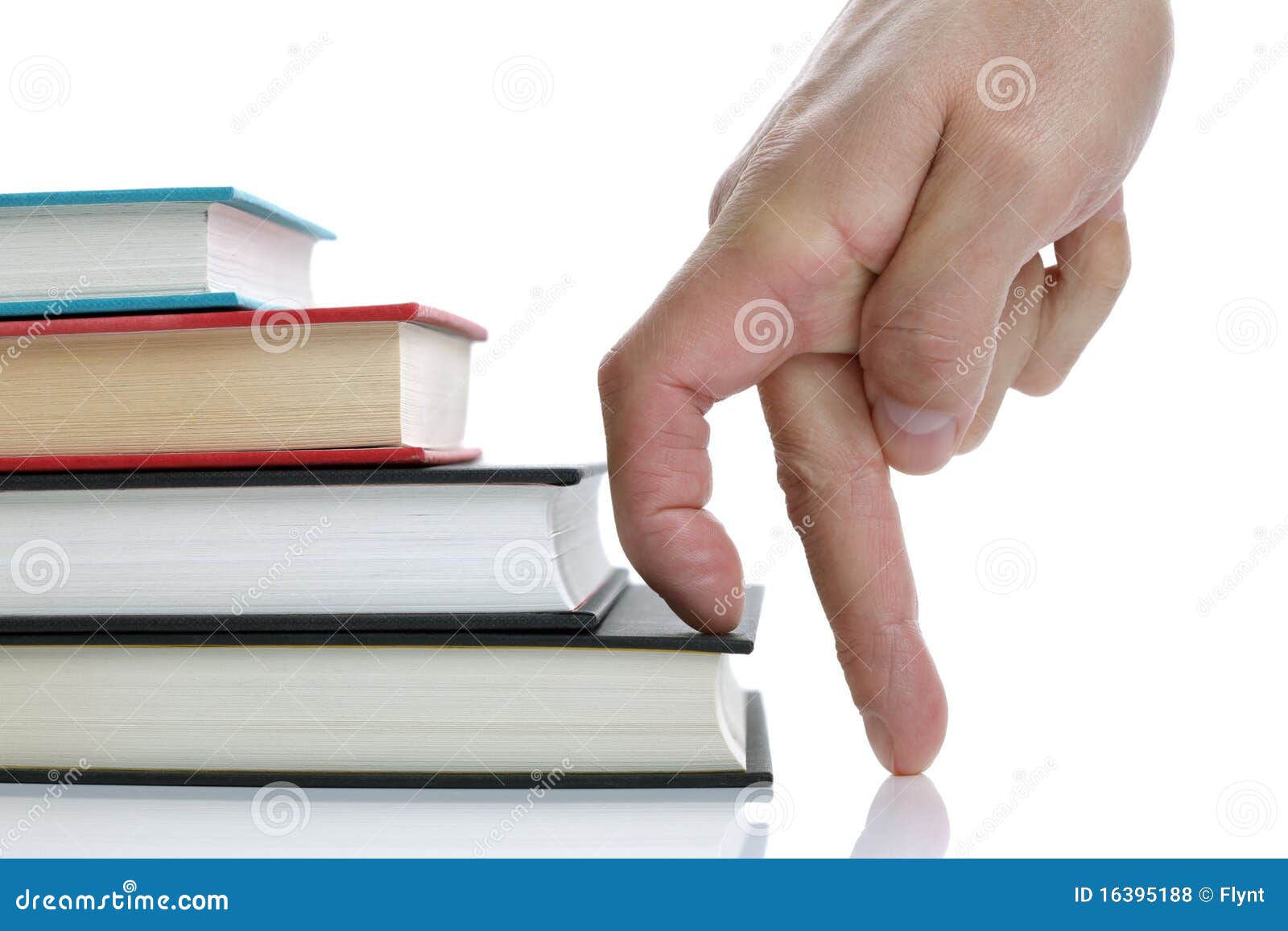 Fingers Climbing Hardback Book Staircase Stock Photo - Image of colour ...